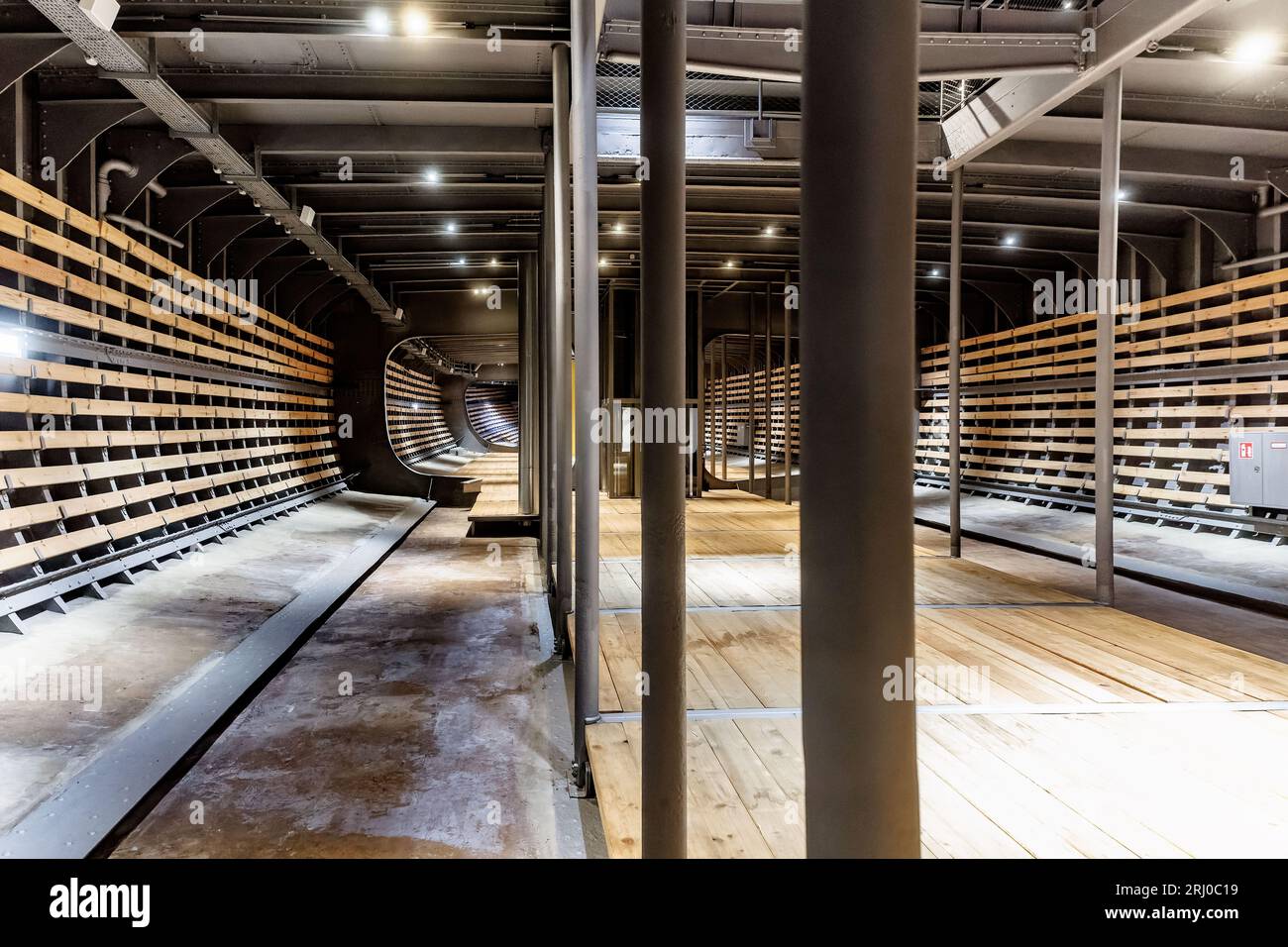 Hamburg, Germany. 11th Aug, 2023. View into the lower hold of the ...