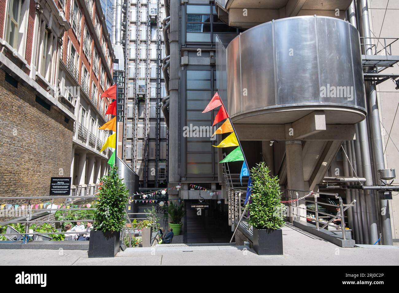 London, UK. 10th August, 2023. LGBT flags fly outside the One Under ...
