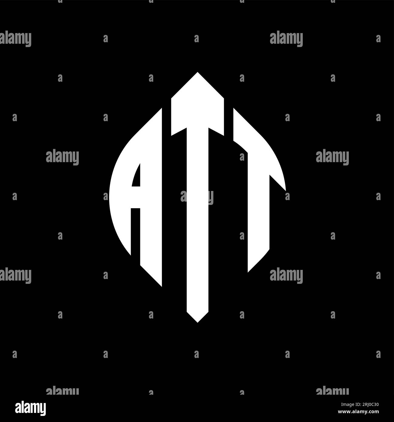 ATT circle letter logo design with circle and ellipse shape. ATT ...