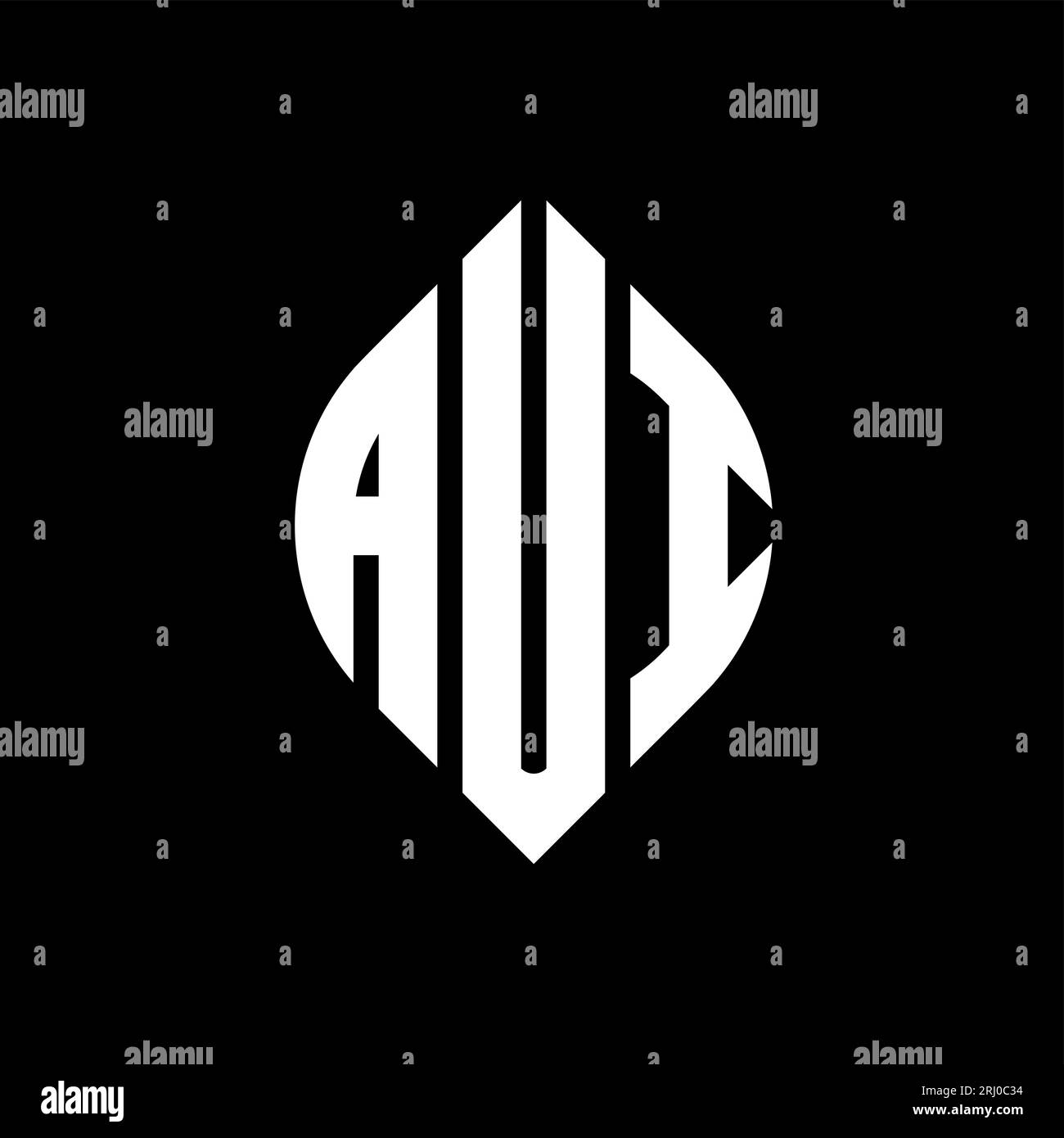AUI circle letter logo design with circle and ellipse shape. AUI ...