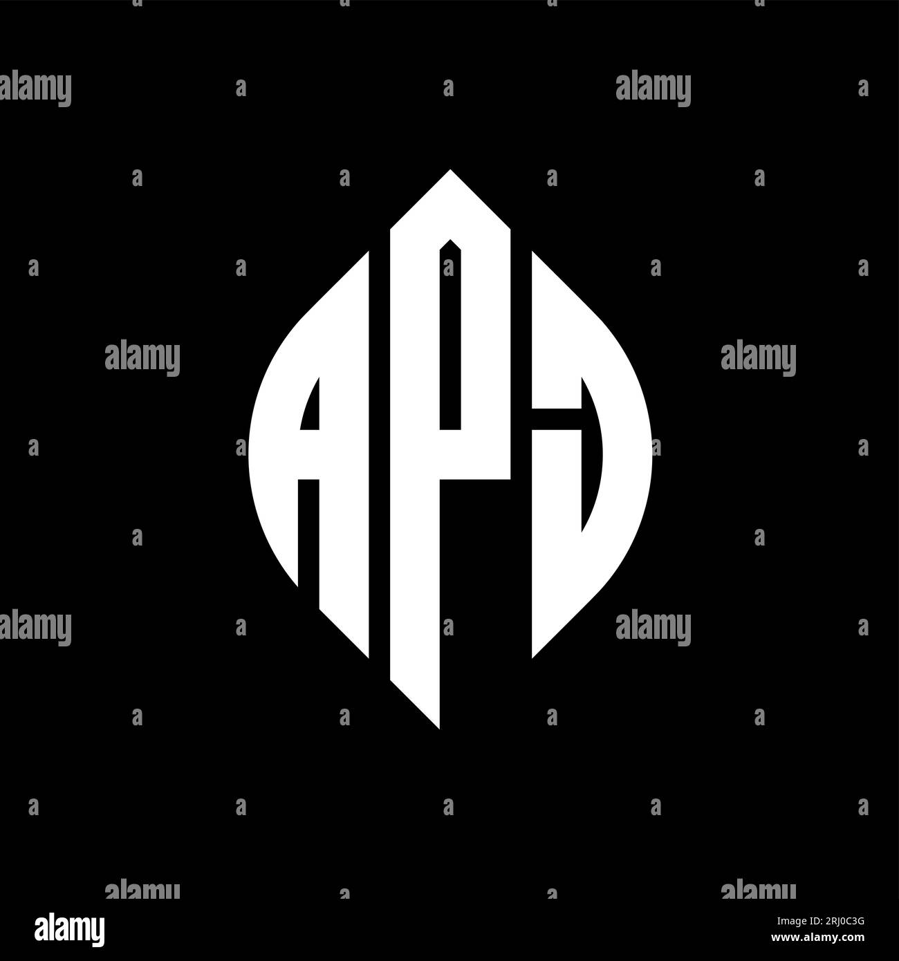 APJ circle letter logo design with circle and ellipse shape. APJ ...
