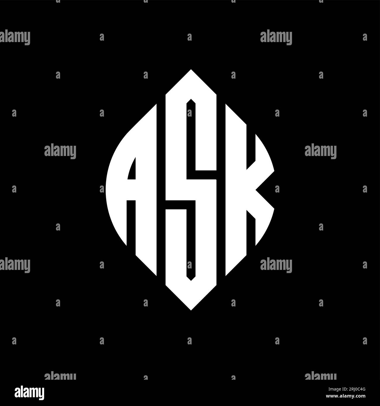 ASK circle letter logo design with circle and ellipse shape. ASK ...