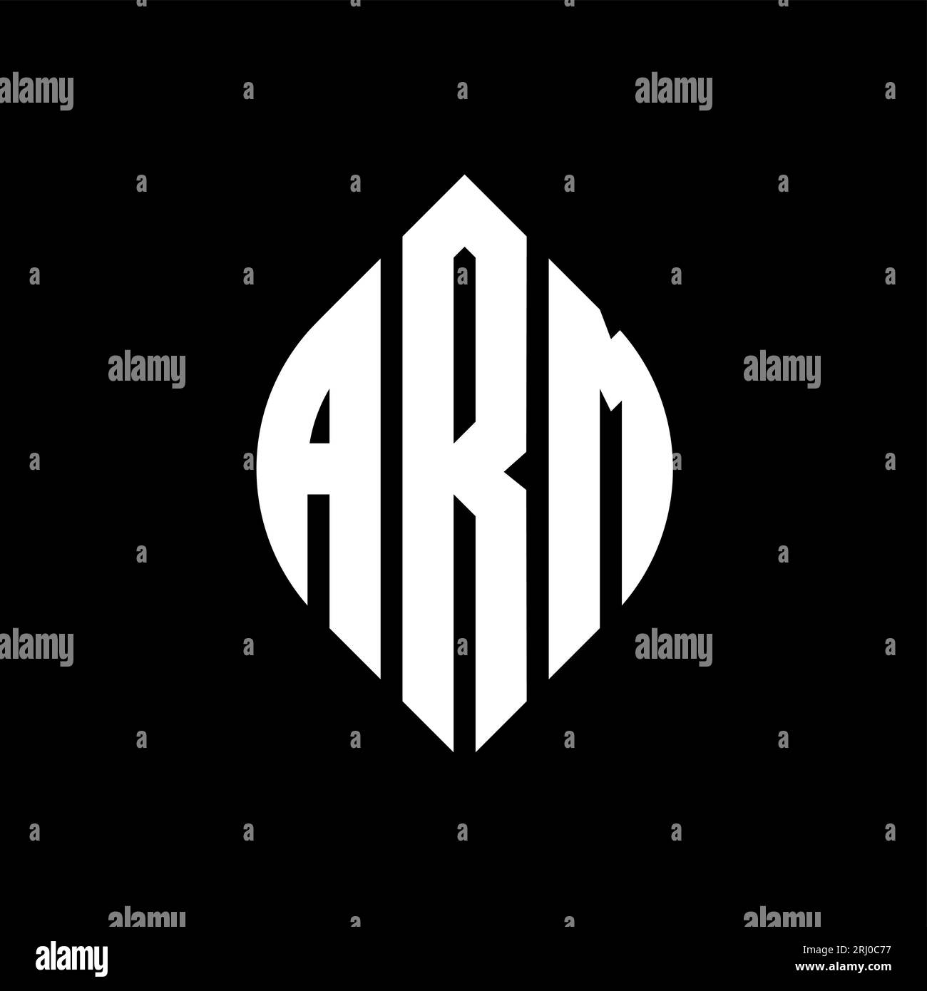 ARM circle letter logo design with circle and ellipse shape. ARM ...