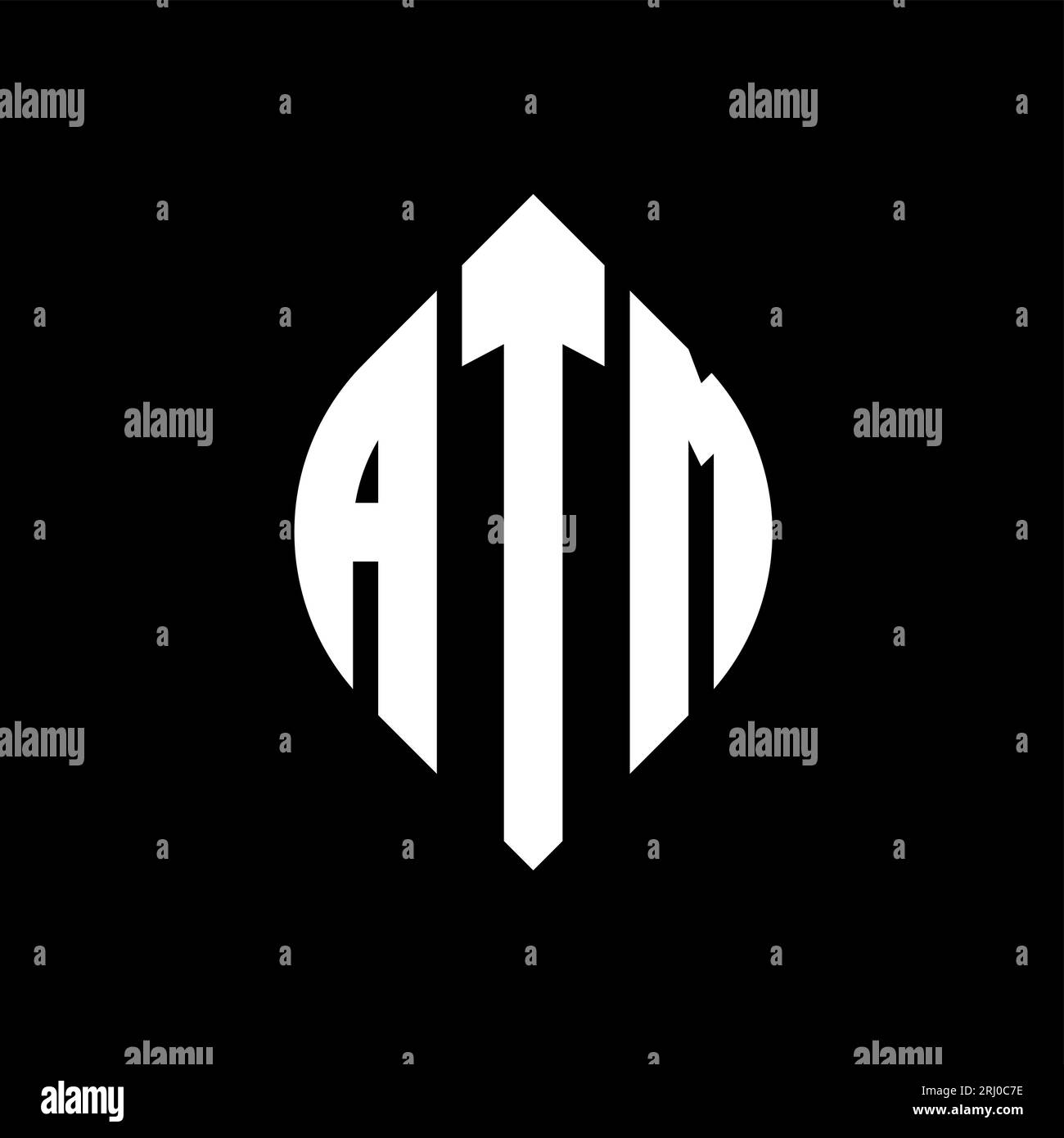 ATM circle letter logo design with circle and ellipse shape. ATM ...