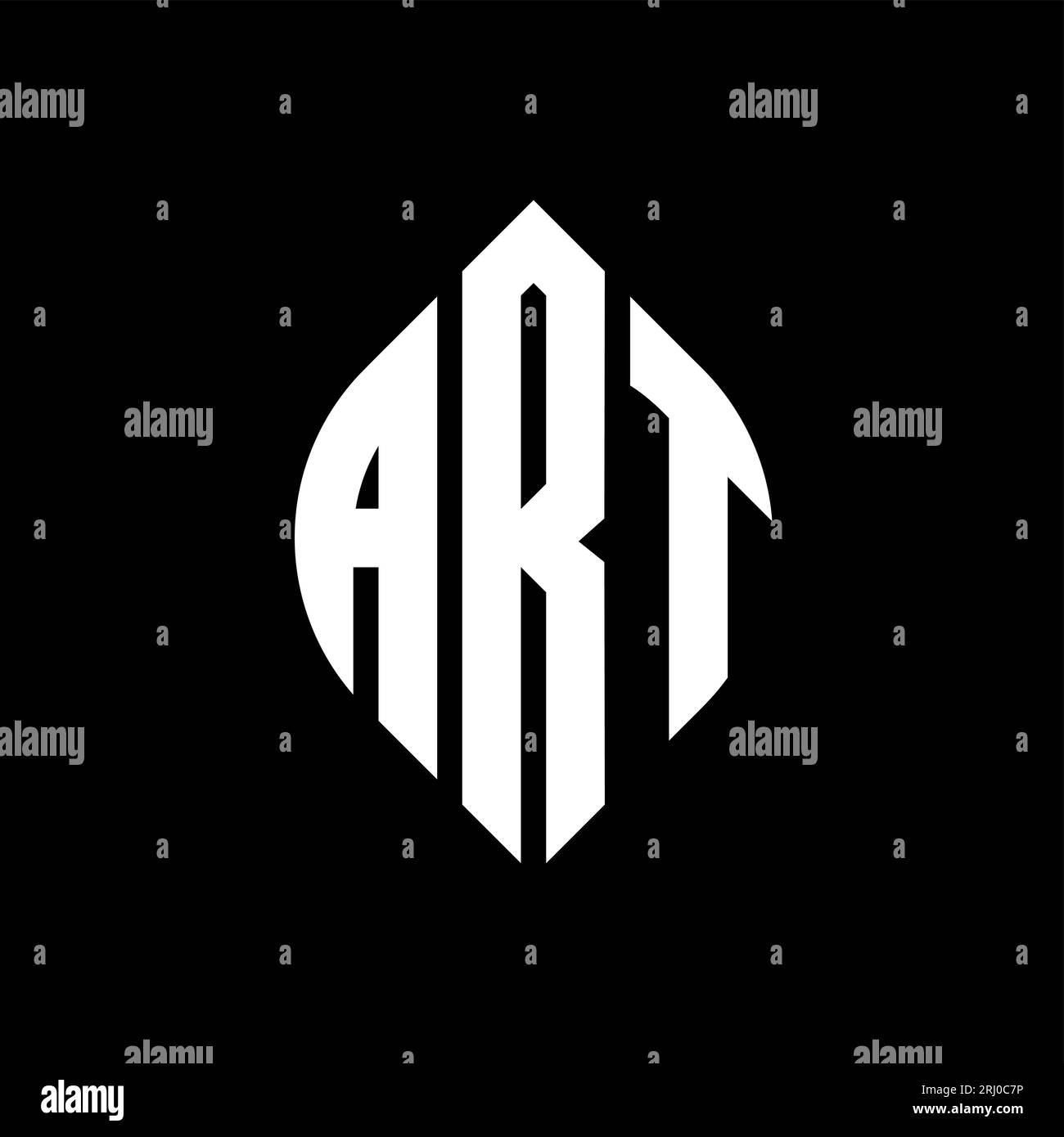ART circle letter logo design with circle and ellipse shape. ART ...