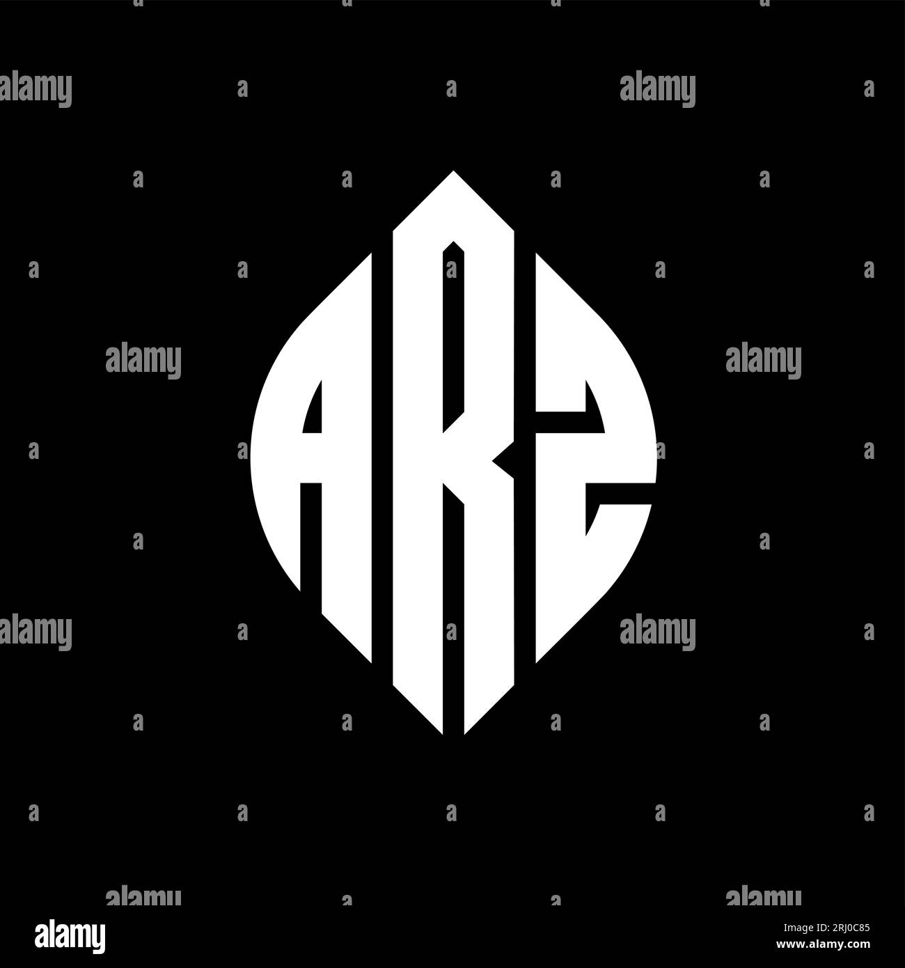 ARZ circle letter logo design with circle and ellipse shape. ARZ ...