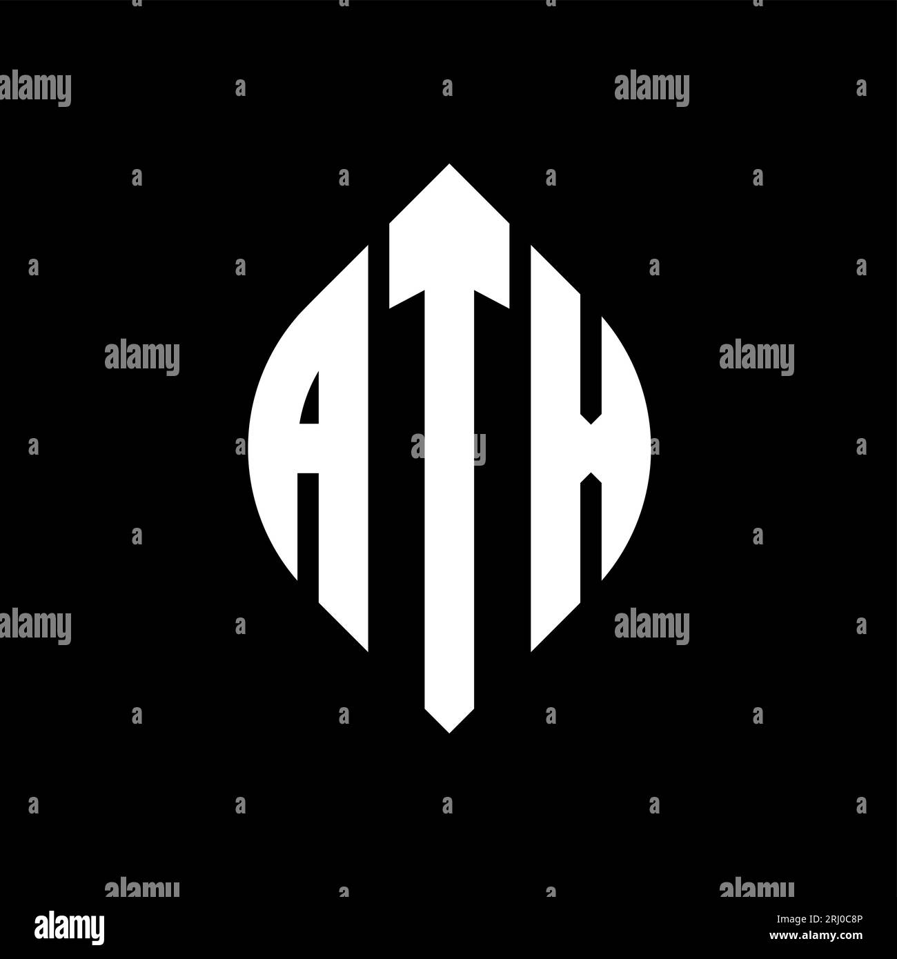 ATX circle letter logo design with circle and ellipse shape. ATX ...