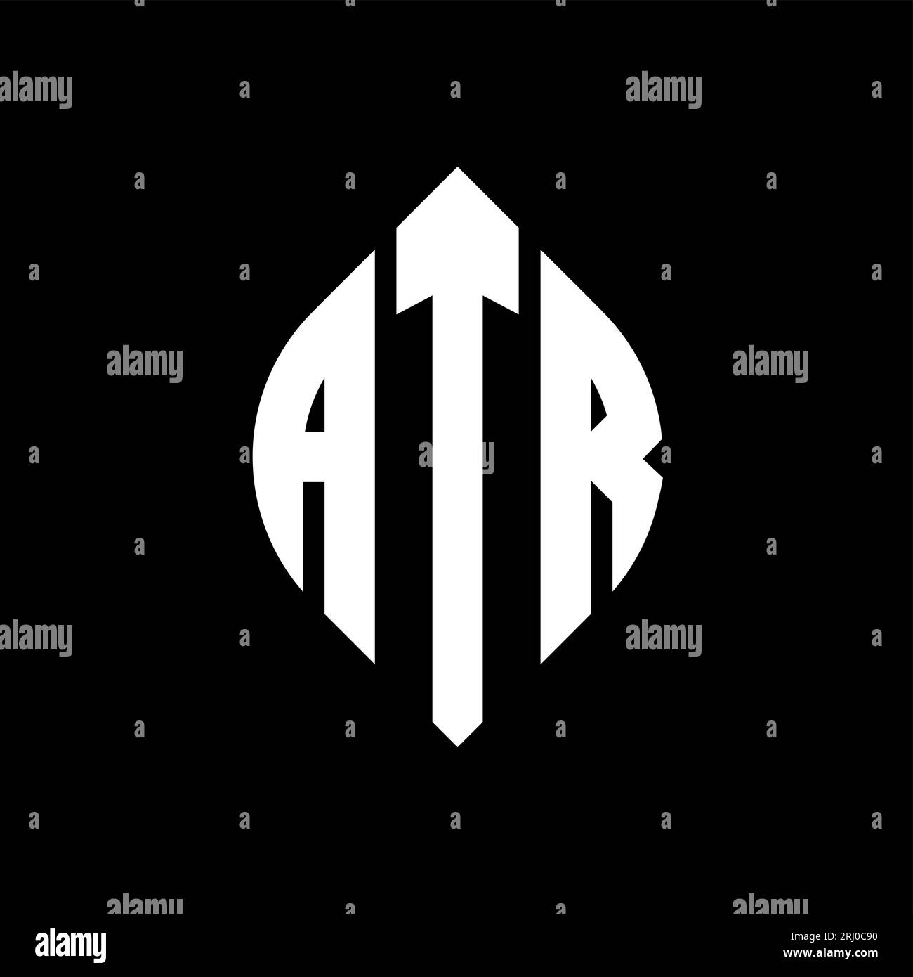 ATR circle letter logo design with circle and ellipse shape. ATR ...