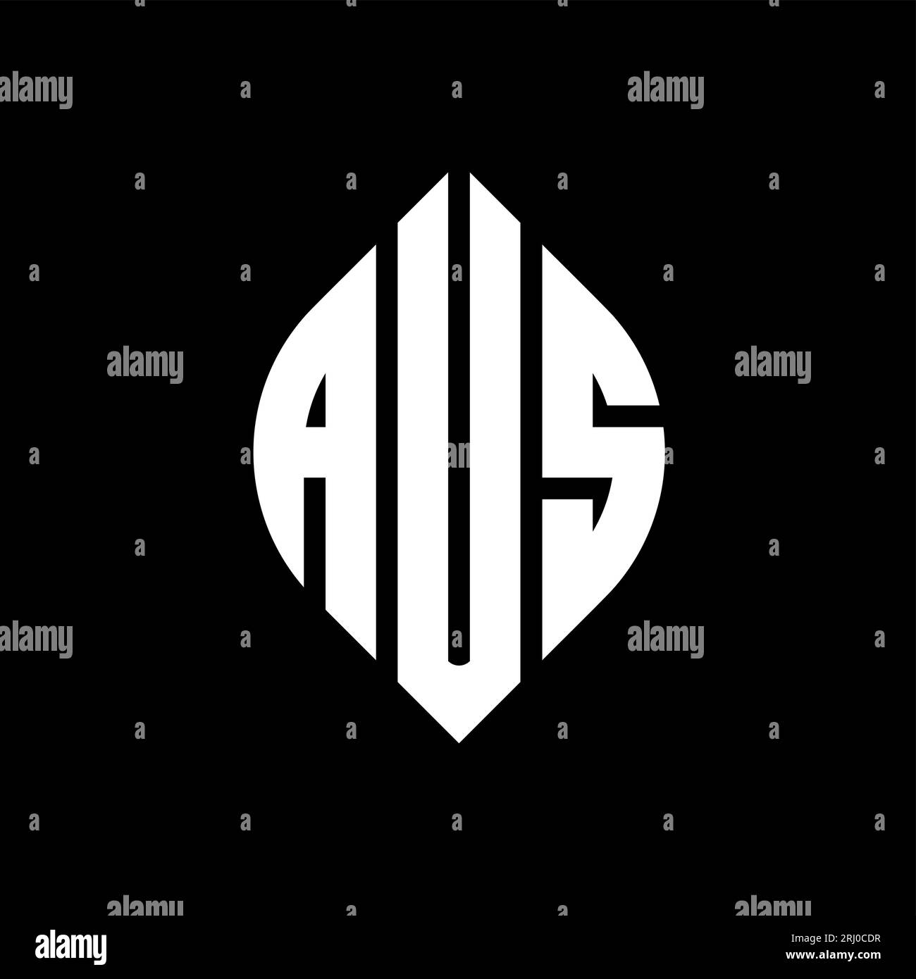 AUS circle letter logo design with circle and ellipse shape. AUS ...