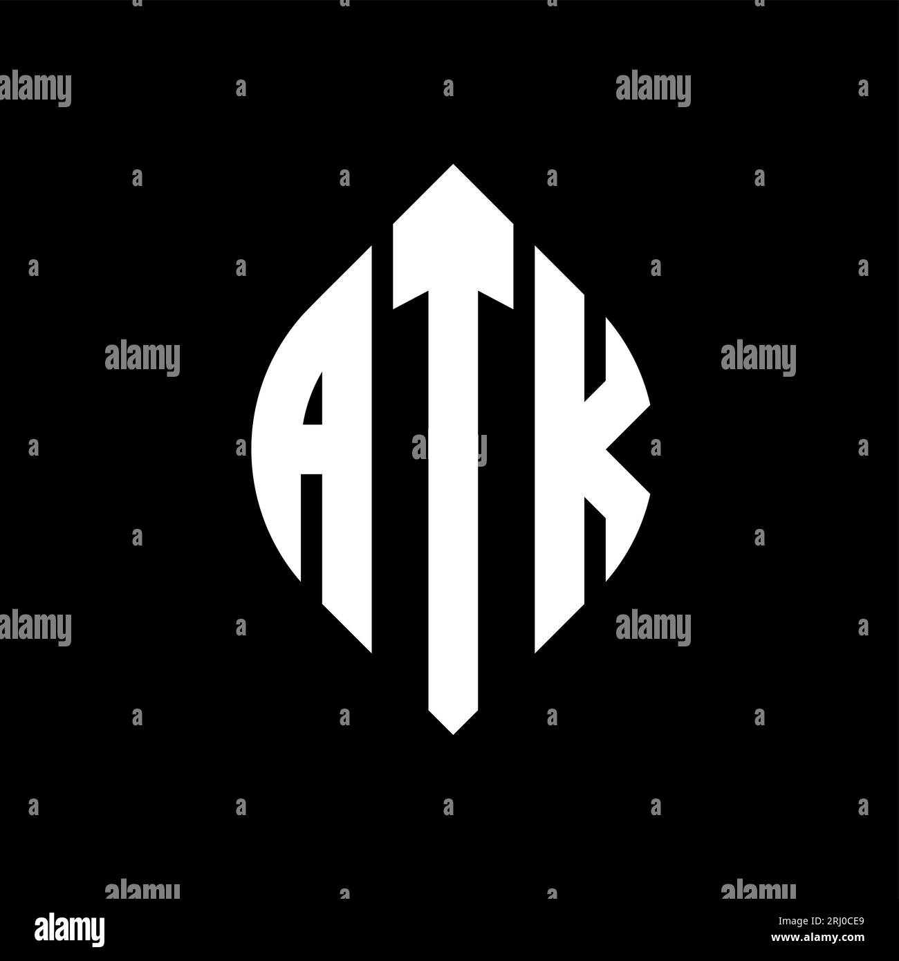 ATK circle letter logo design with circle and ellipse shape. ATK ...