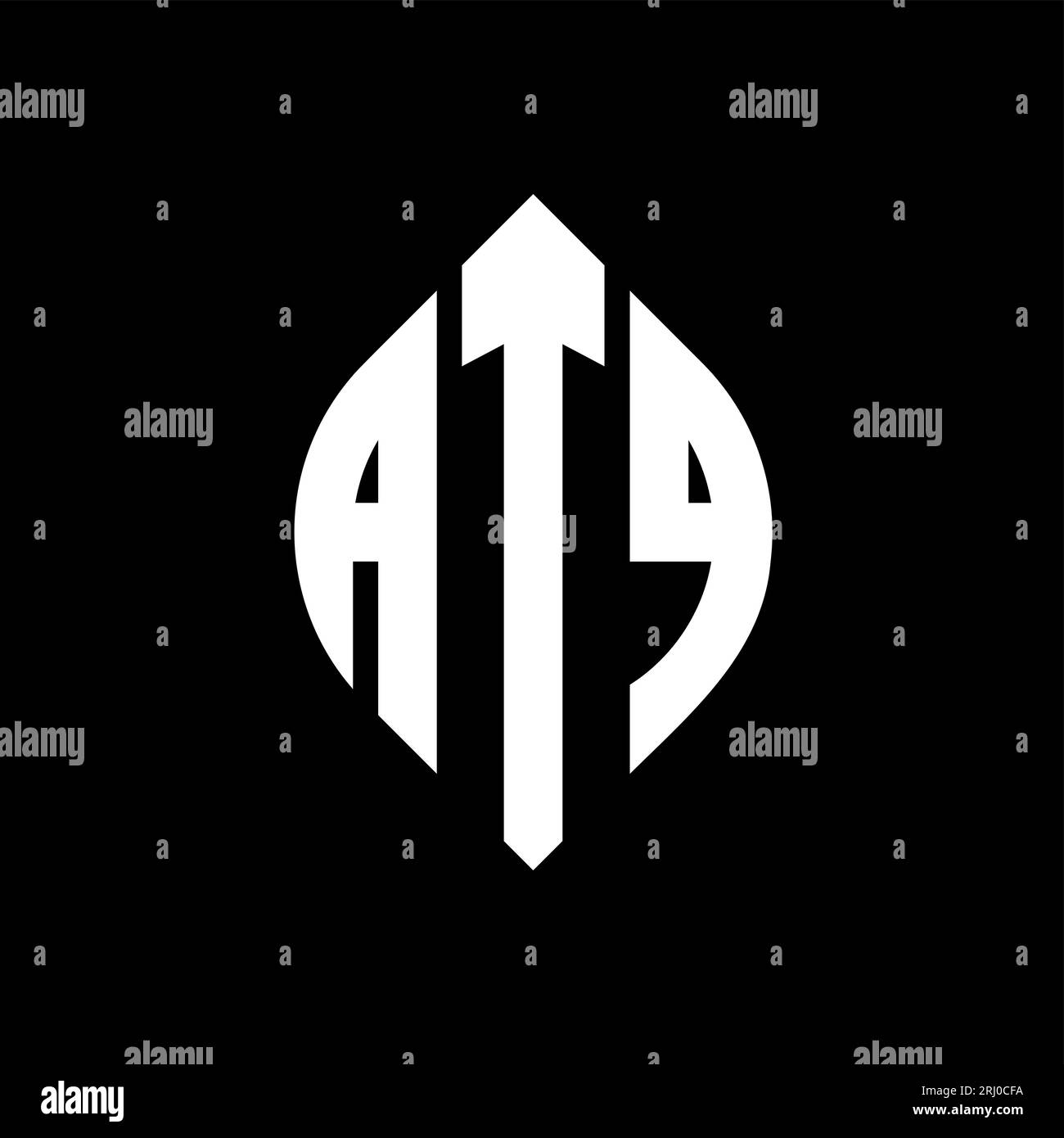 ATQ circle letter logo design with circle and ellipse shape. ATQ ellipse letters with ...