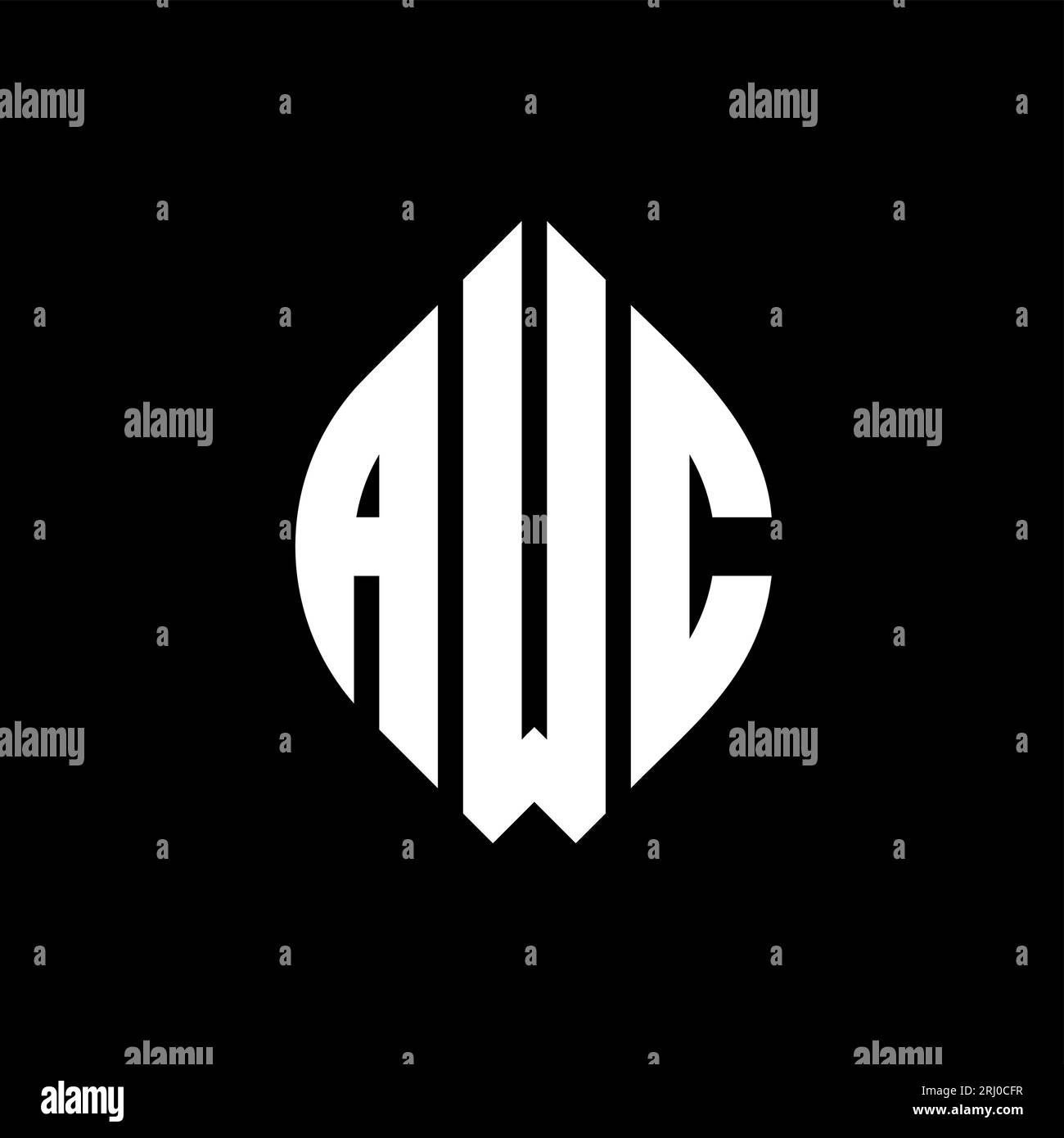 AWC circle letter logo design with circle and ellipse shape. AWC ...