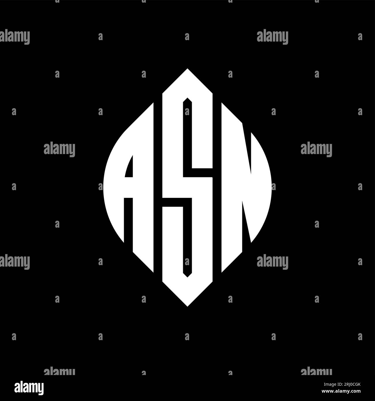 ASN circle letter logo design with circle and ellipse shape. ASN ...