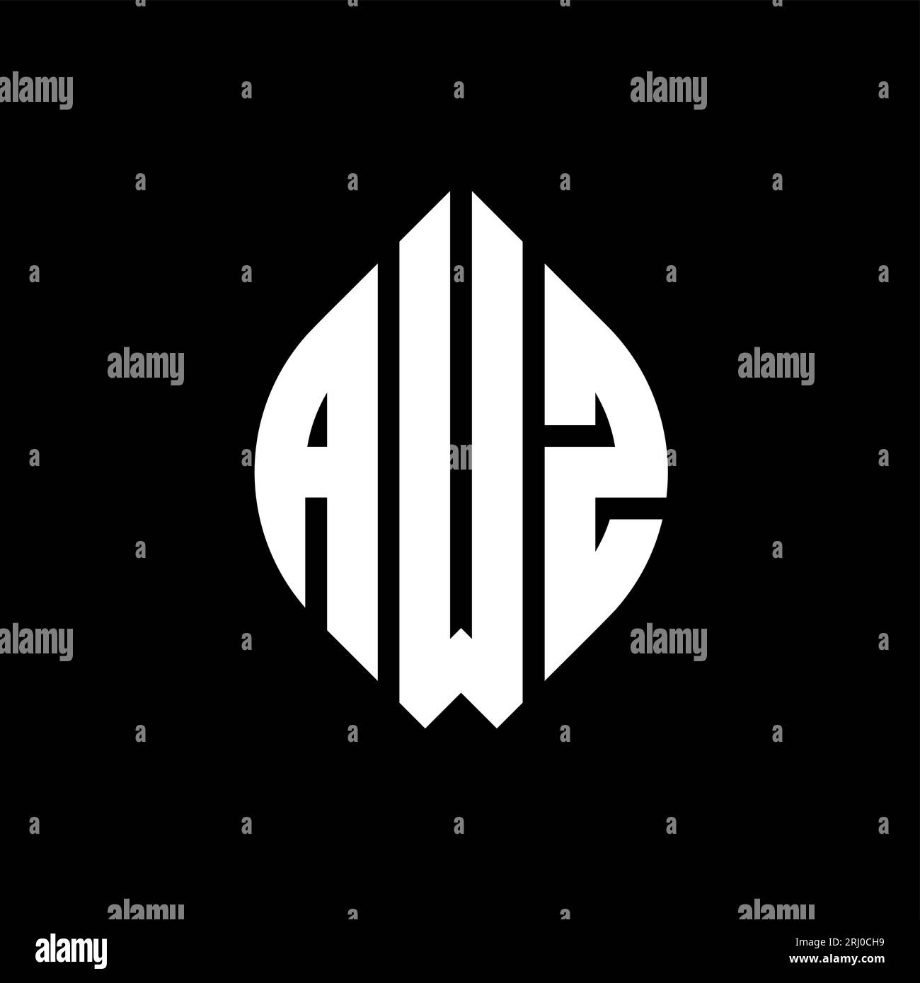 AWZ circle letter logo design with circle and ellipse shape. AWZ ...