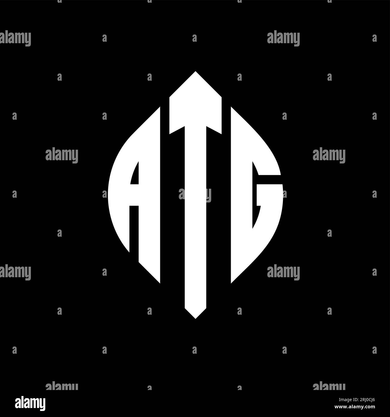 ATG circle letter logo design with circle and ellipse shape. ATG ...
