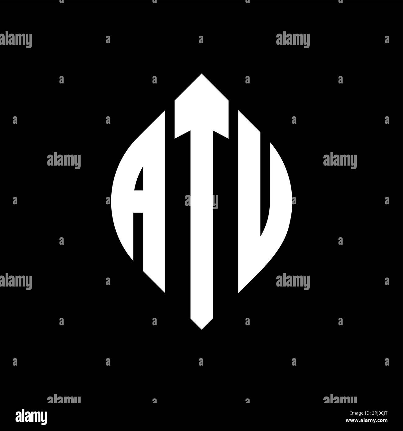 ATU circle letter logo design with circle and ellipse shape. ATU ...