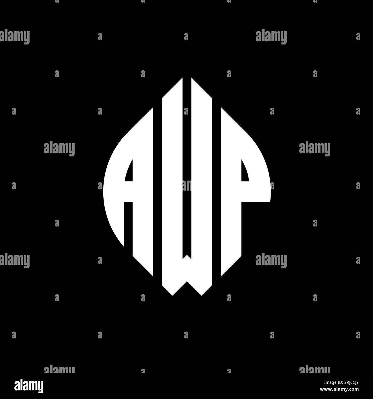 AWP circle letter logo design with circle and ellipse shape. AWP ...