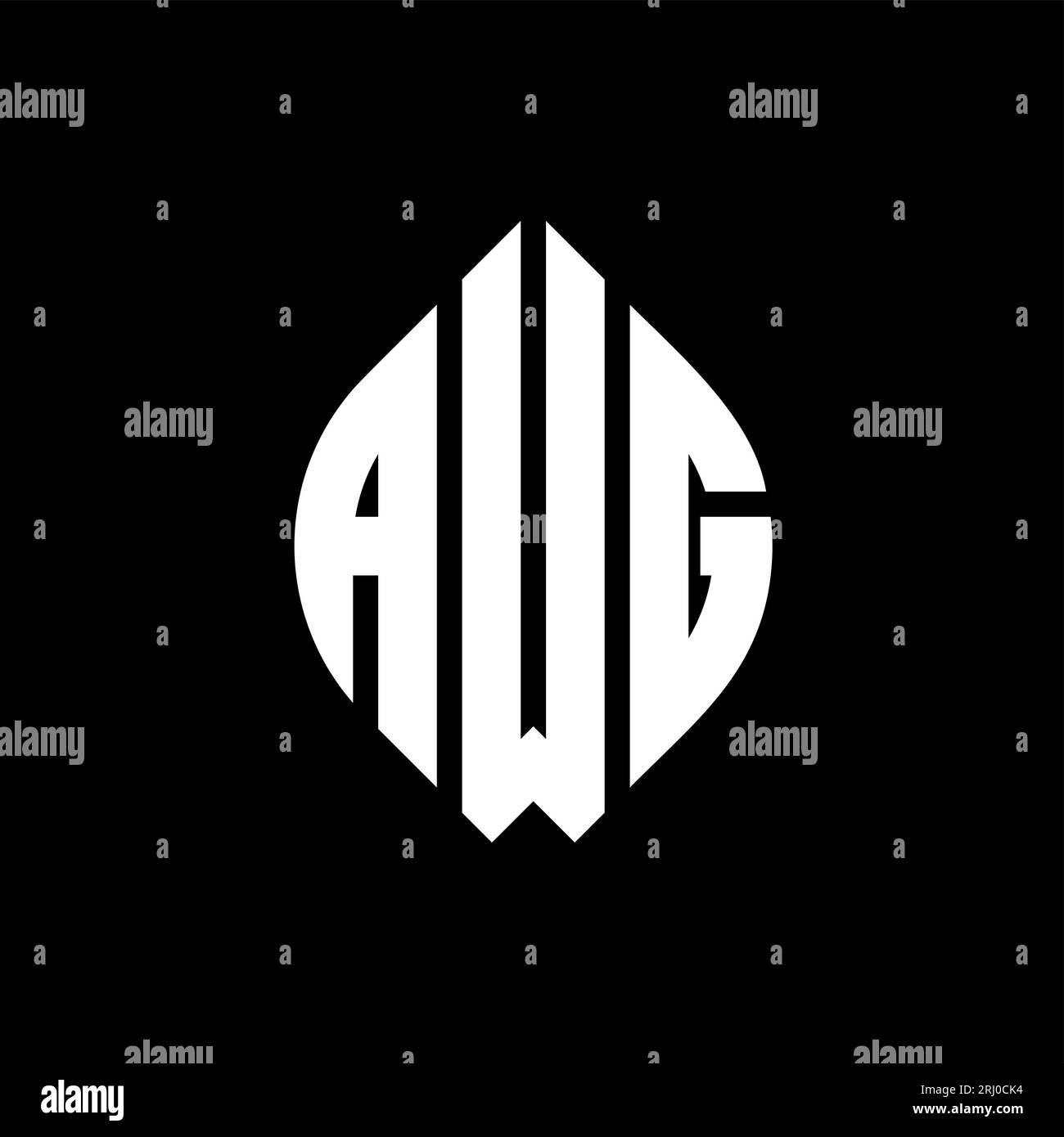 AWG circle letter logo design with circle and ellipse shape. AWG ...