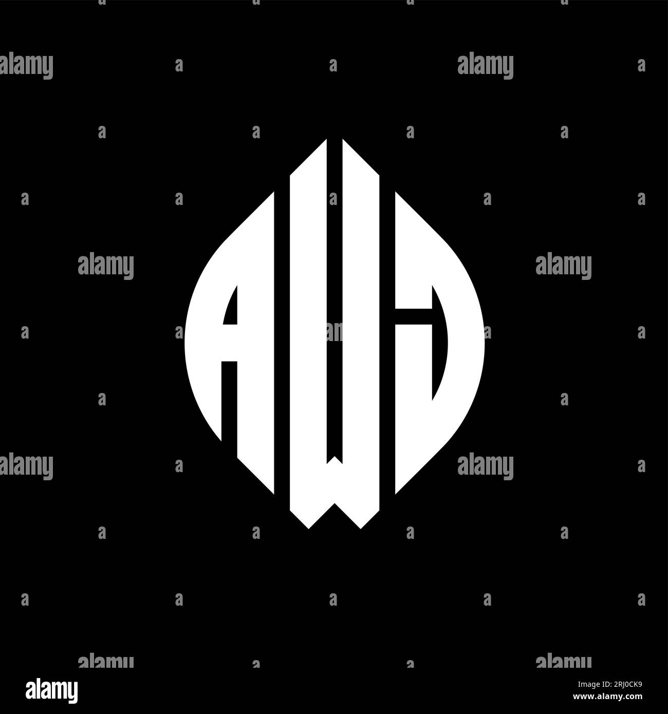 AWJ circle letter logo design with circle and ellipse shape. AWJ ...