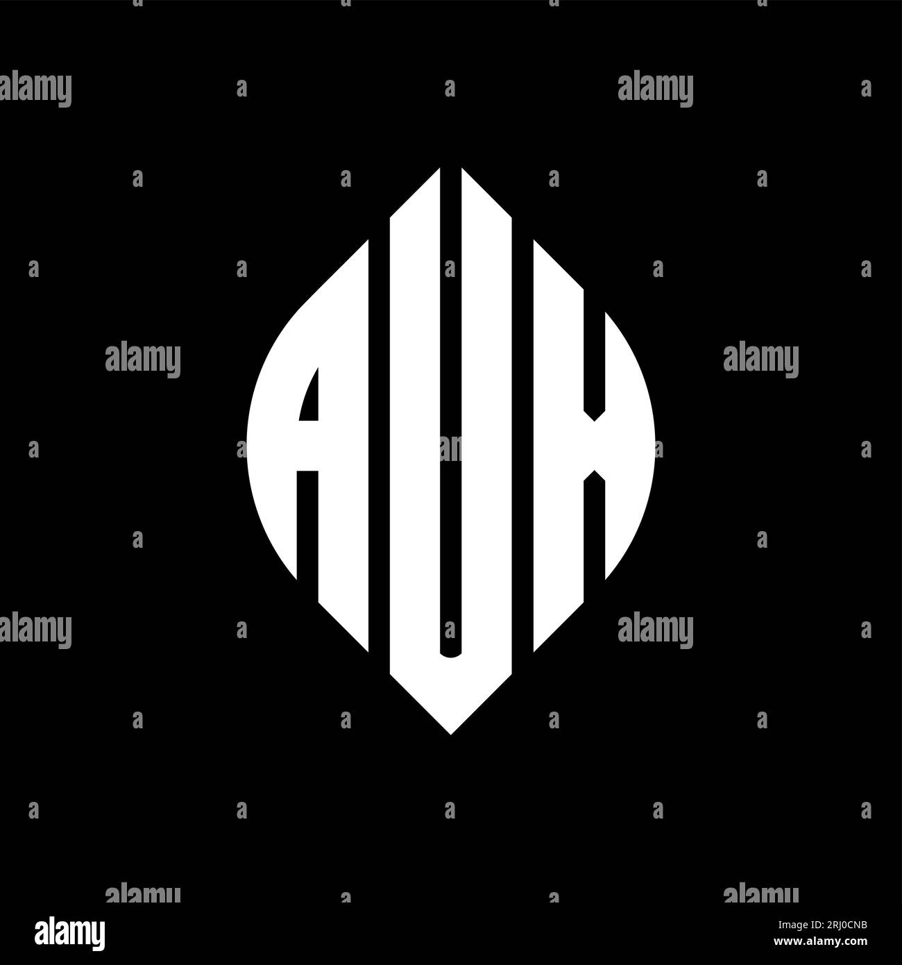 AUX circle letter logo design with circle and ellipse shape. AUX ...