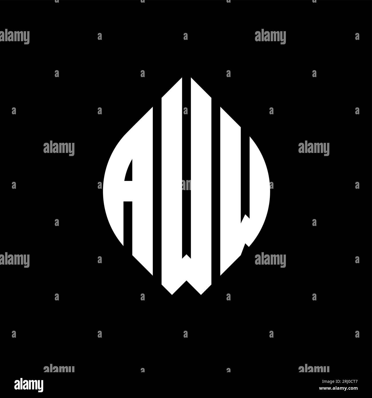 AWW circle letter logo design with circle and ellipse shape. AWW ...