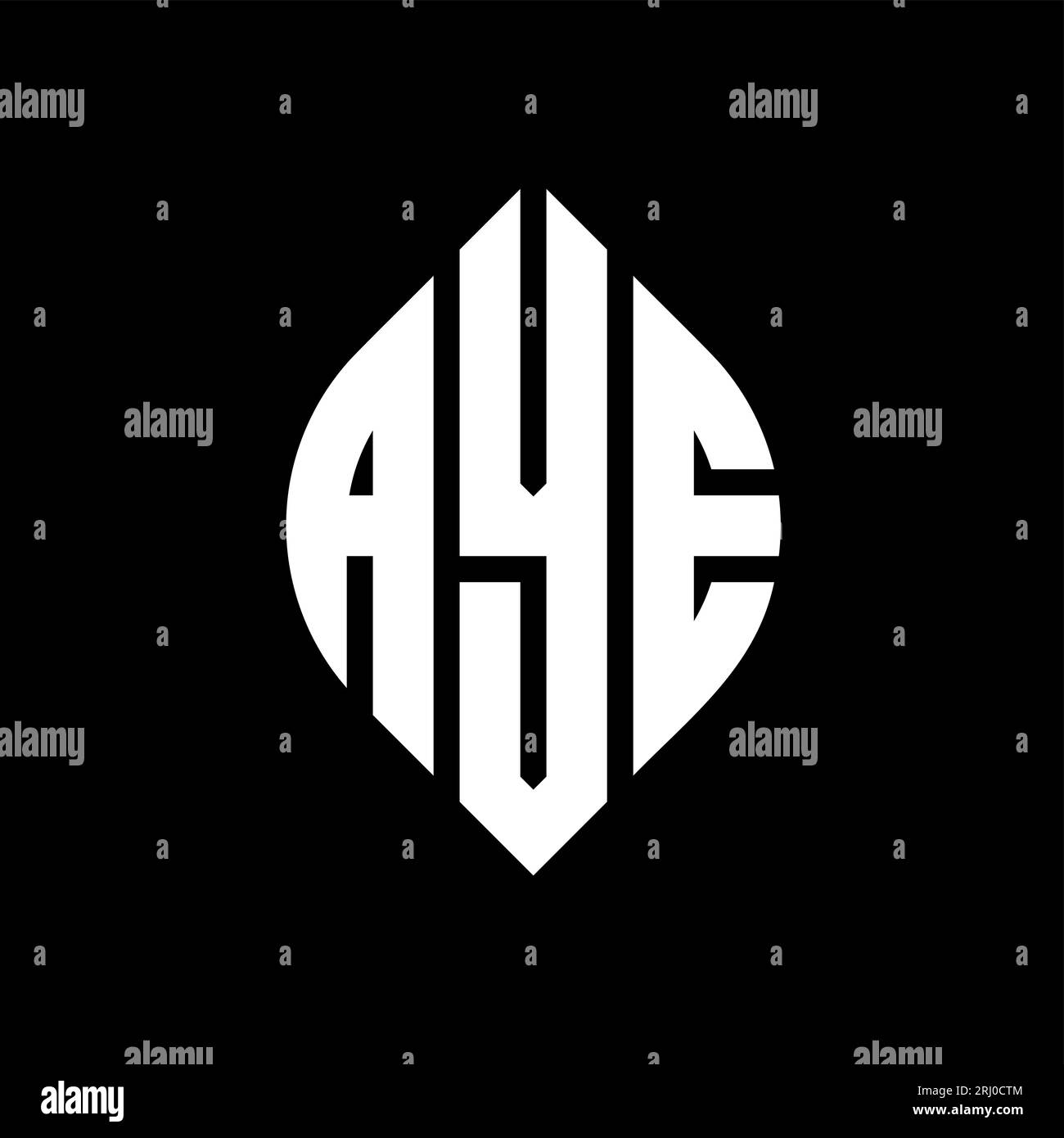 AYE circle letter logo design with circle and ellipse shape. AYE ...