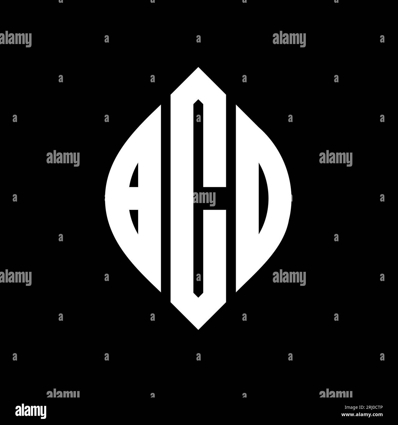 BCD circle letter logo design with circle and ellipse shape. BCD ...