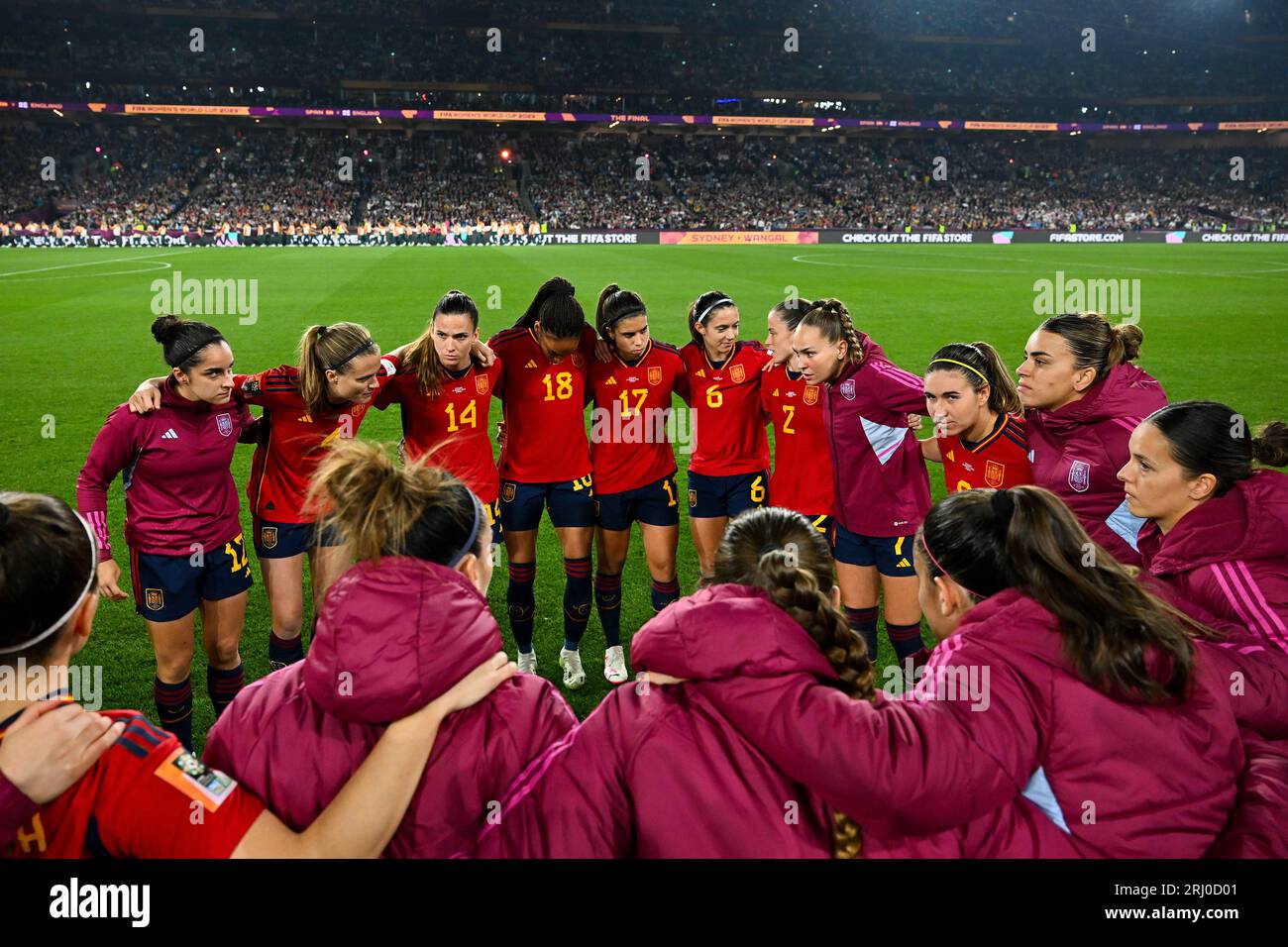 Sydney, Australia. 20th Aug, 2023. Team Spain stands together during ...