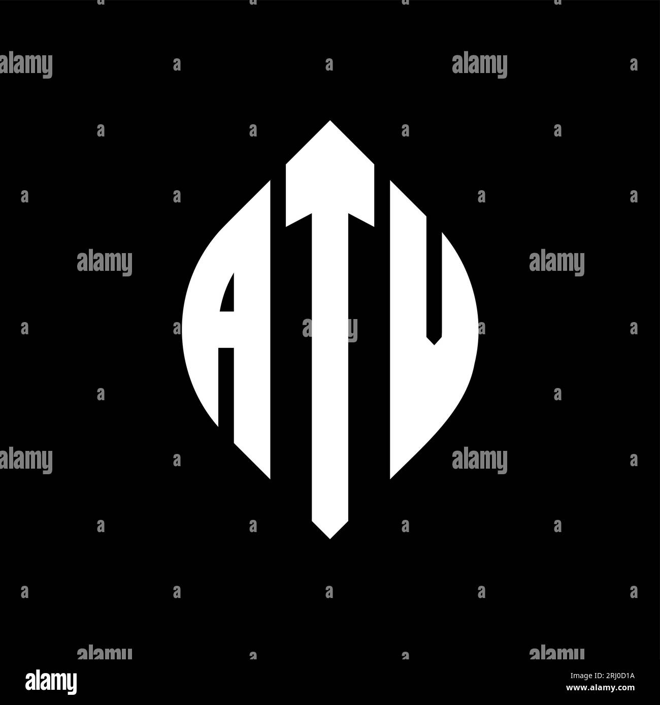 ATV circle letter logo design with circle and ellipse shape. ATV ...