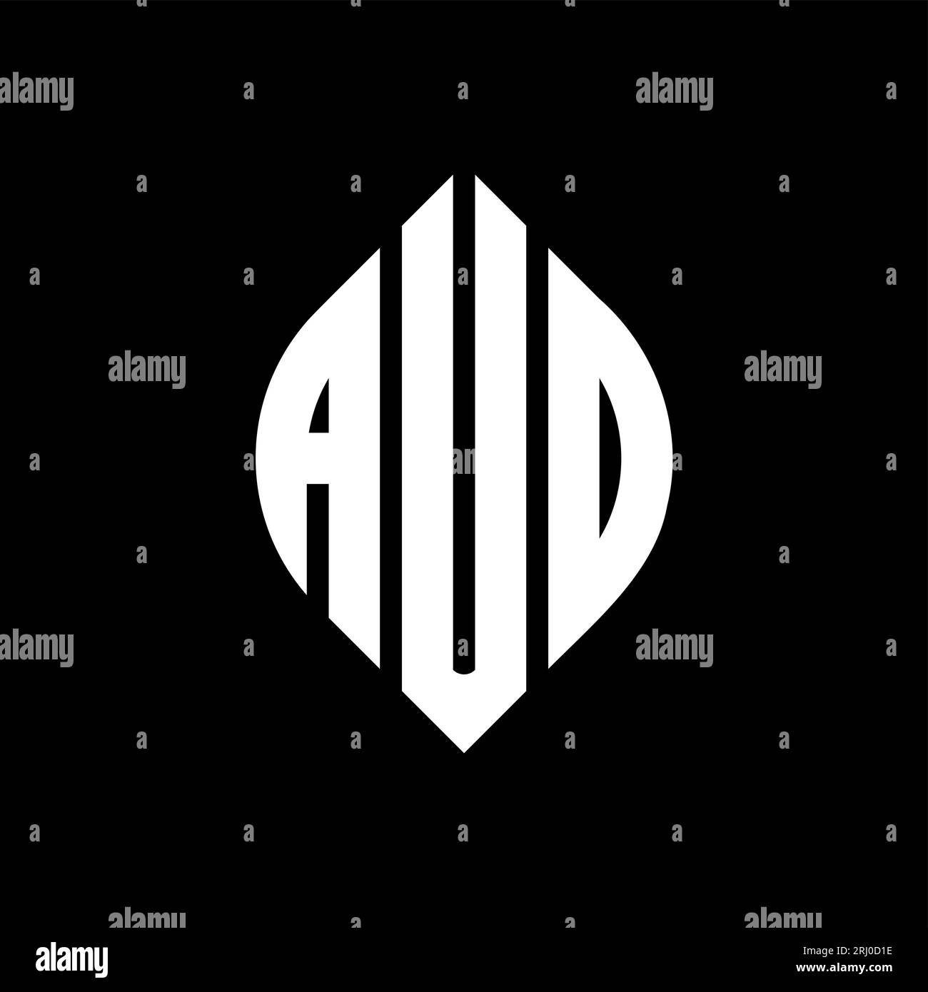 AUD circle letter logo design with circle and ellipse shape. AUD ...