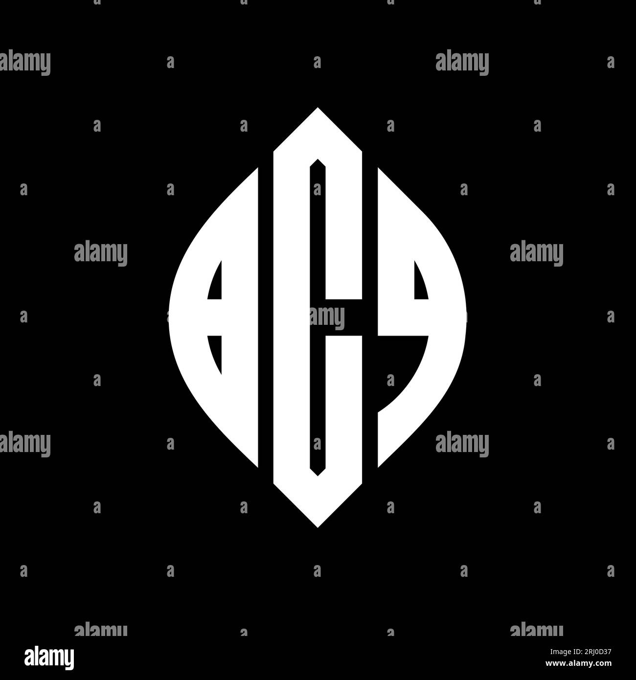 BCQ circle letter logo design with circle and ellipse shape. BCQ ...
