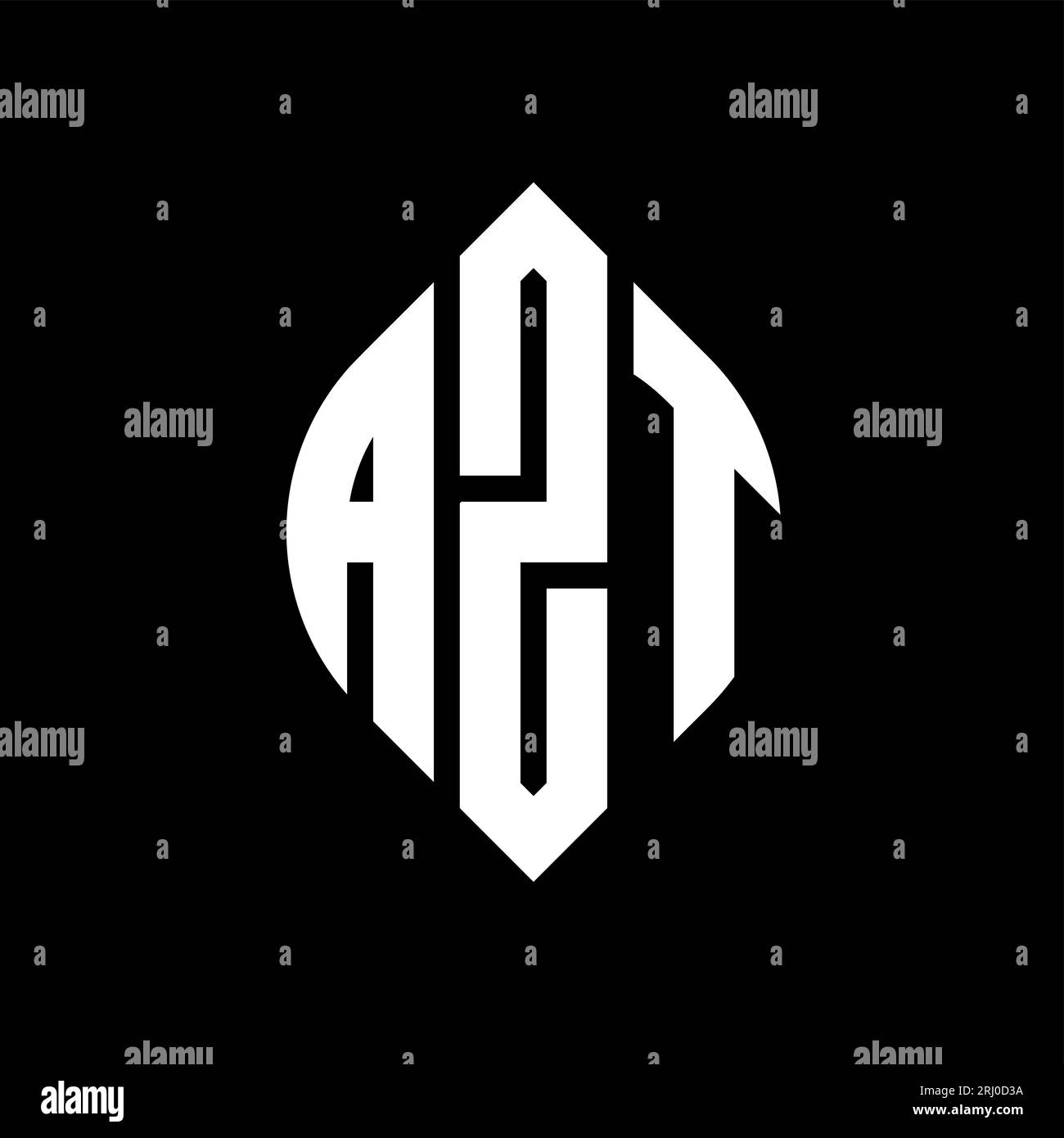 AZT circle letter logo design with circle and ellipse shape. AZT ...
