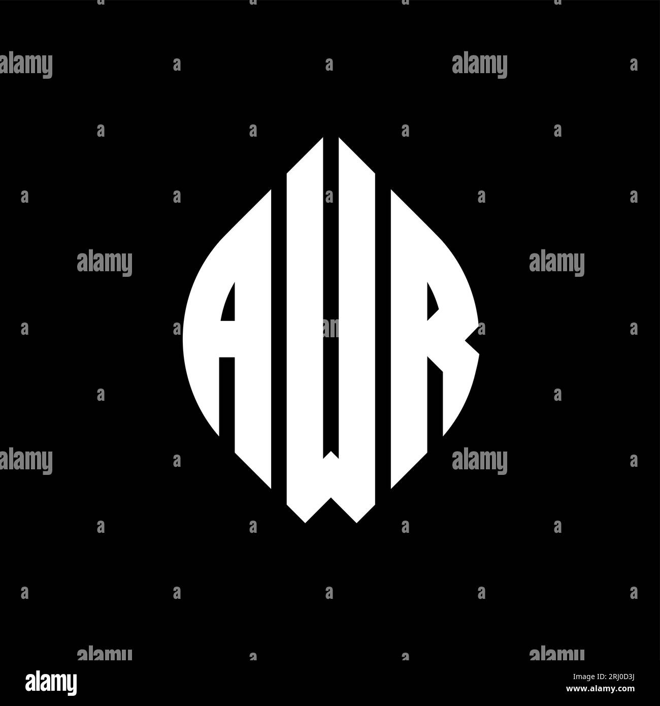 AWR circle letter logo design with circle and ellipse shape. AWR ...