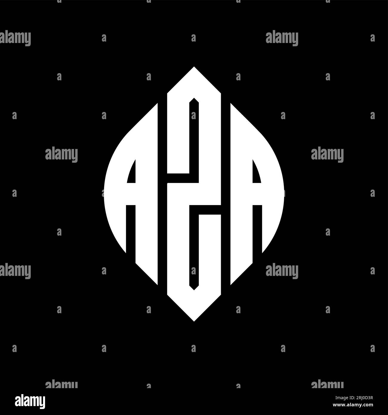 AZA circle letter logo design with circle and ellipse shape. AZA ...