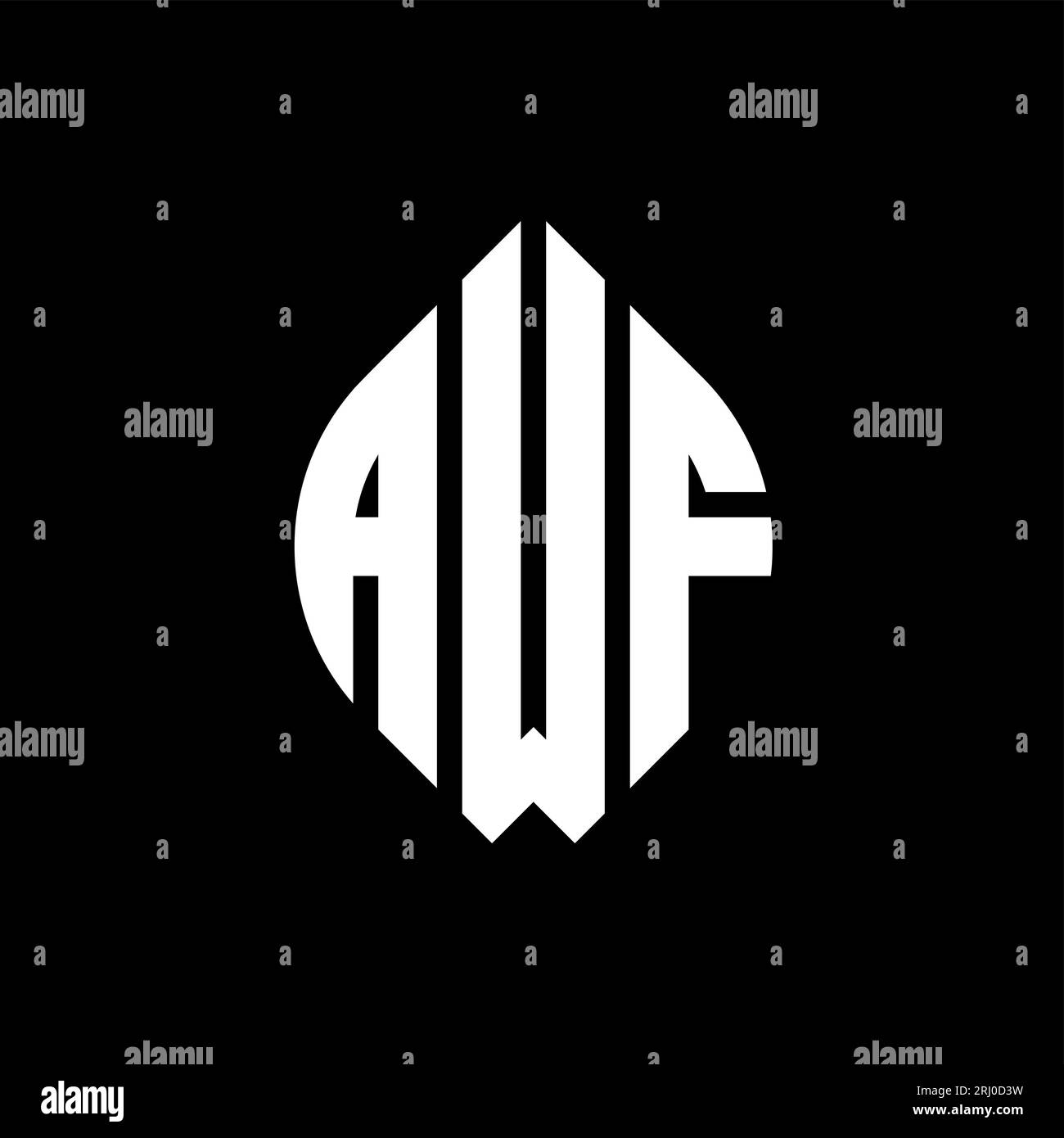 AWF circle letter logo design with circle and ellipse shape. AWF ...