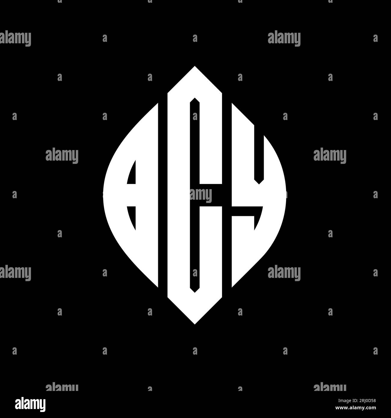 BCY circle letter logo design with circle and ellipse shape. BCY ...