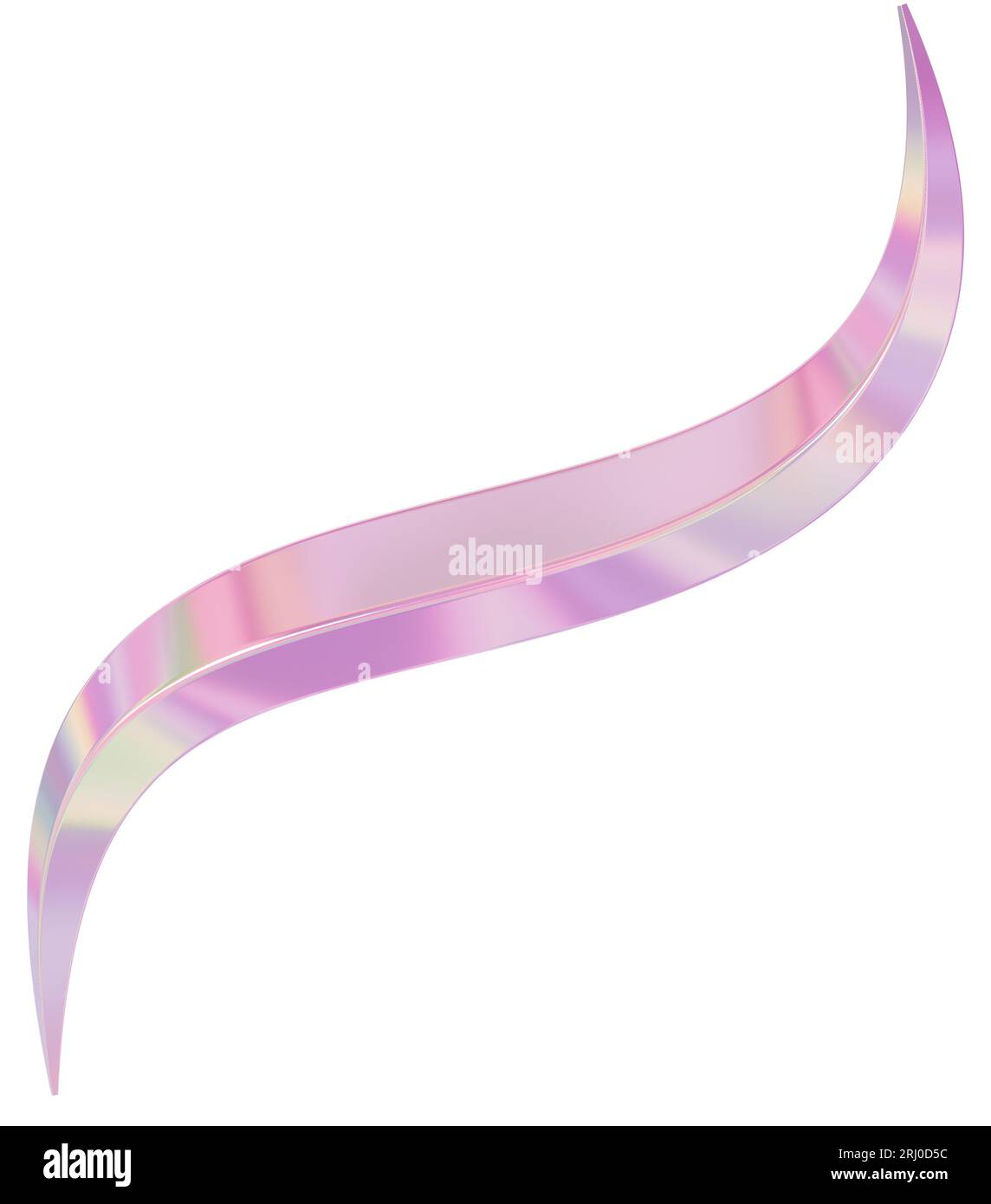 3D metallic chrome iridescent abstract shape illustration. Fluid design ...