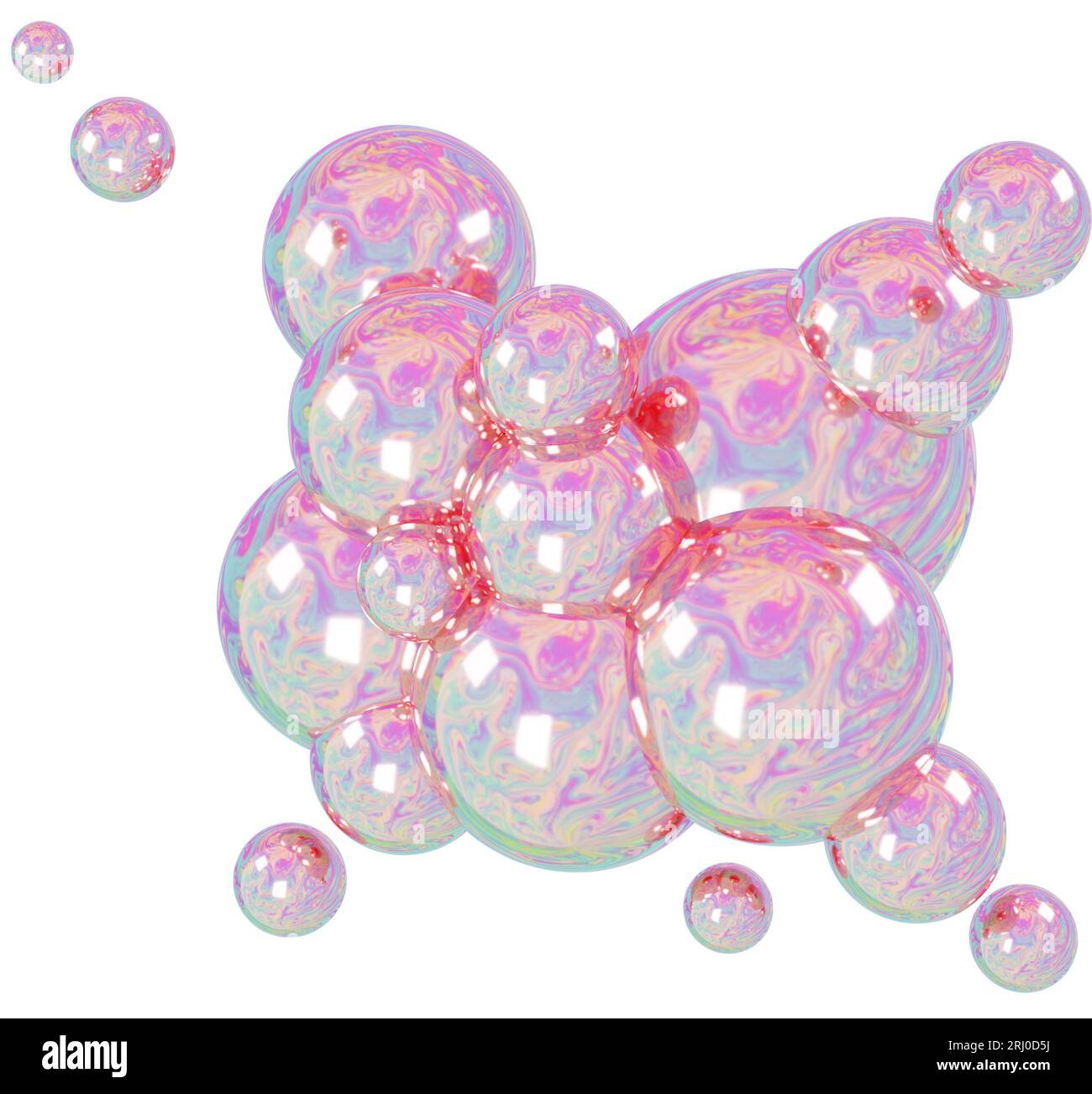 3D metallic chrome iridescent abstract shape illustration. Fluid design ...