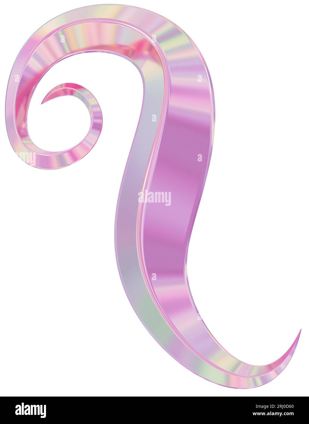 3D metallic chrome iridescent abstract shape illustration. Fluid design ...