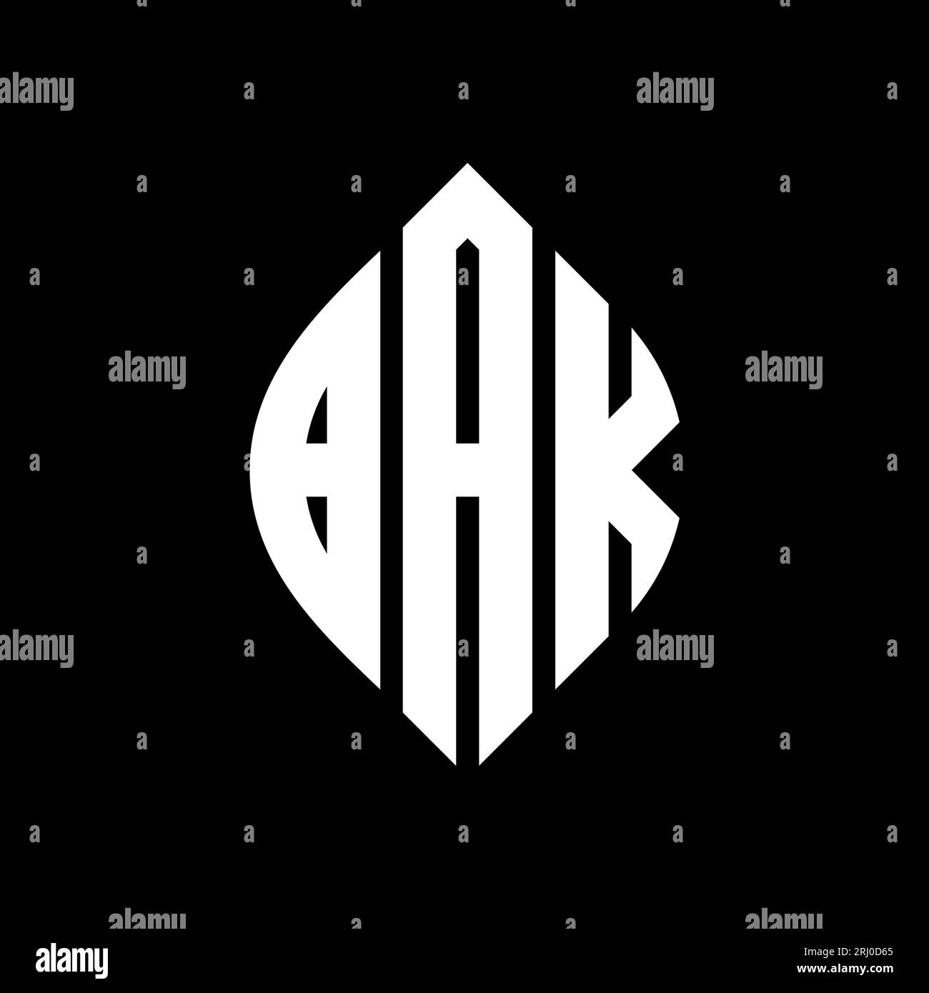 BAK circle letter logo design with circle and ellipse shape. BAK ...