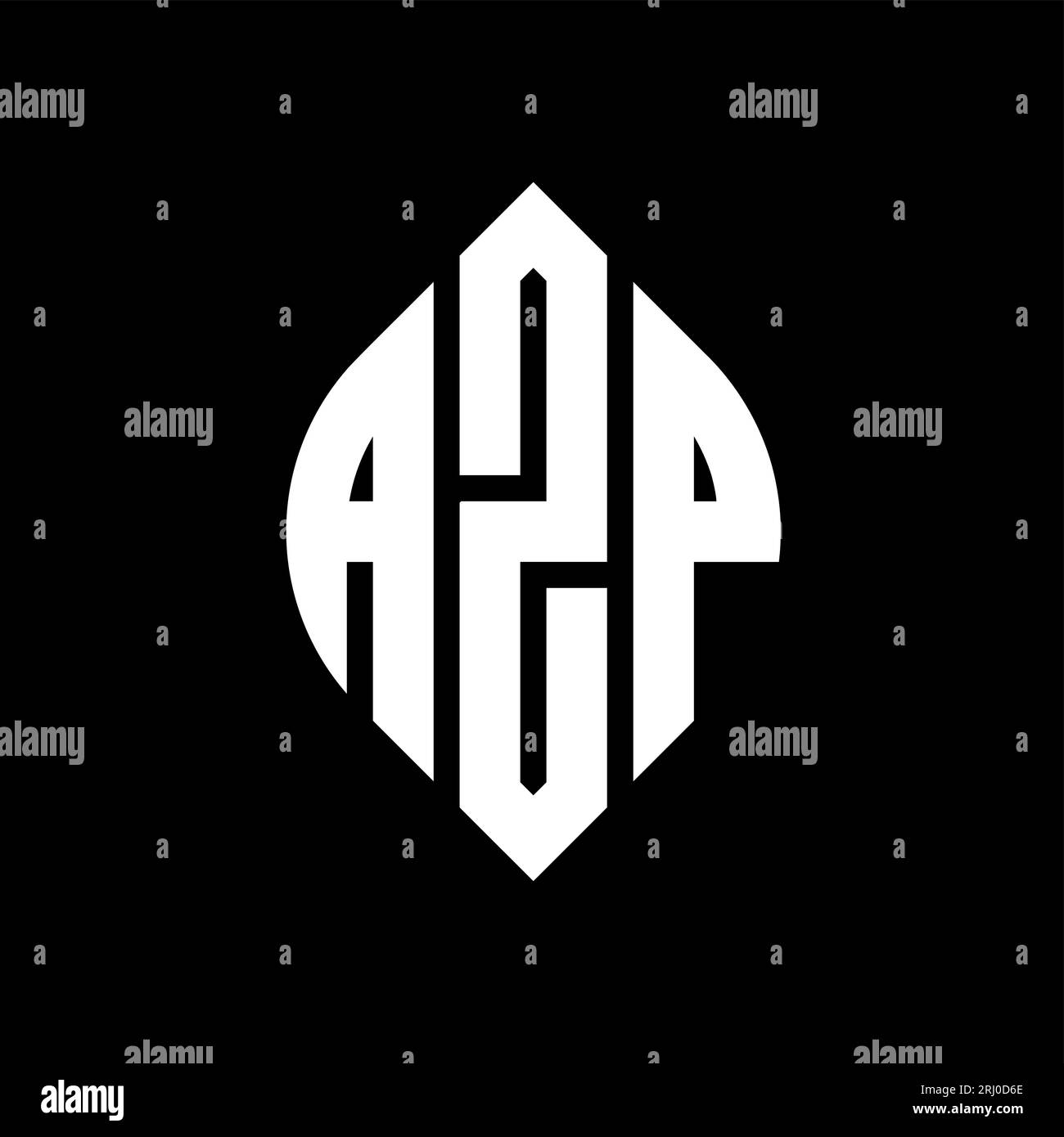 AZP circle letter logo design with circle and ellipse shape. AZP ...