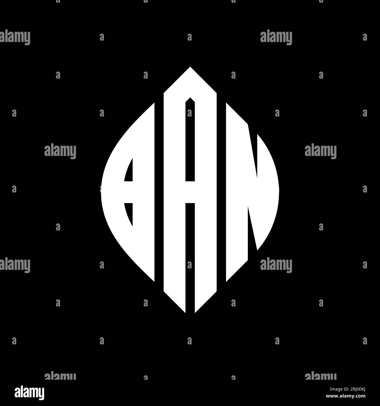 BAN circle letter logo design with circle and ellipse shape. BAN ...