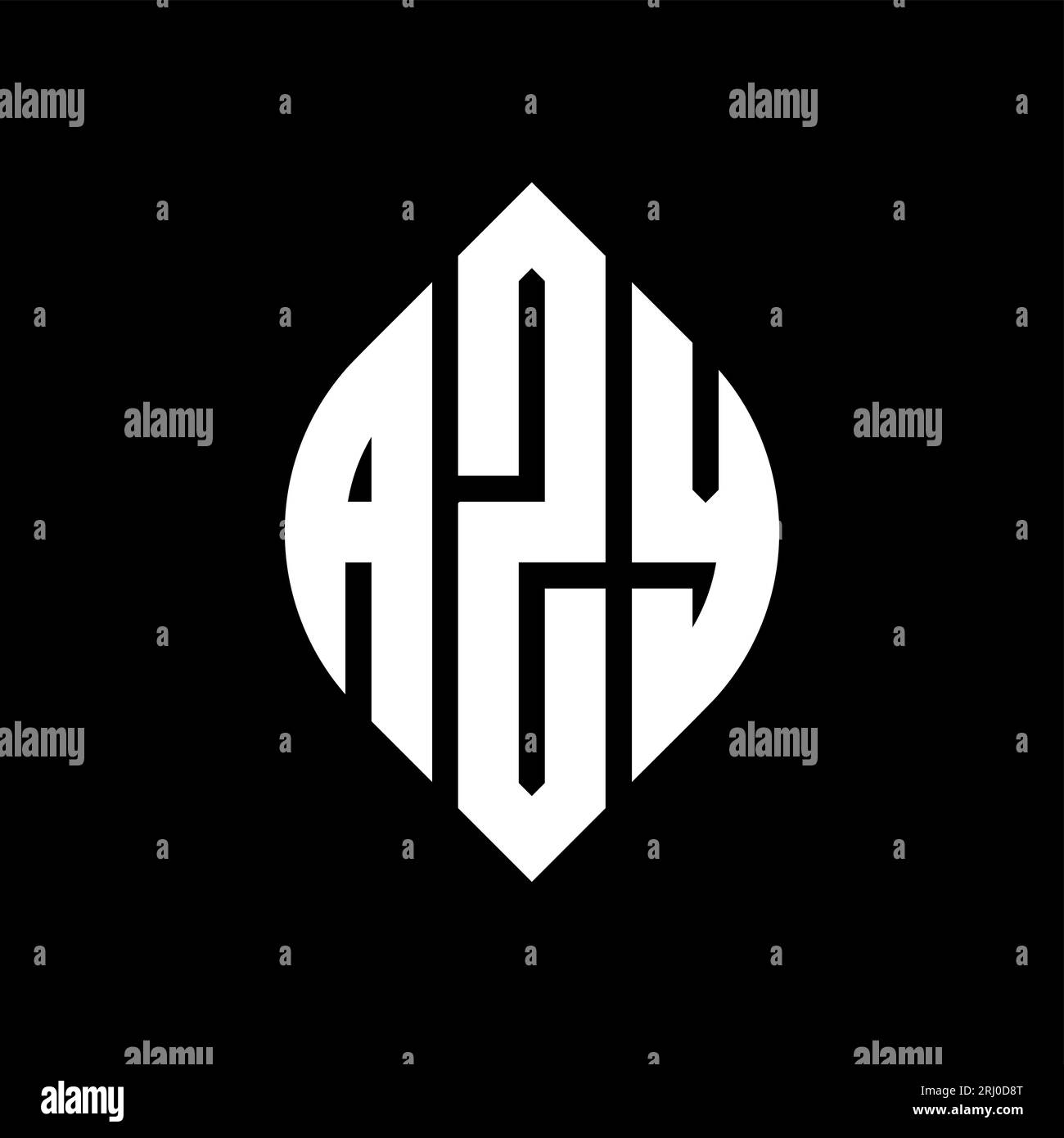 AZY circle letter logo design with circle and ellipse shape. AZY ...
