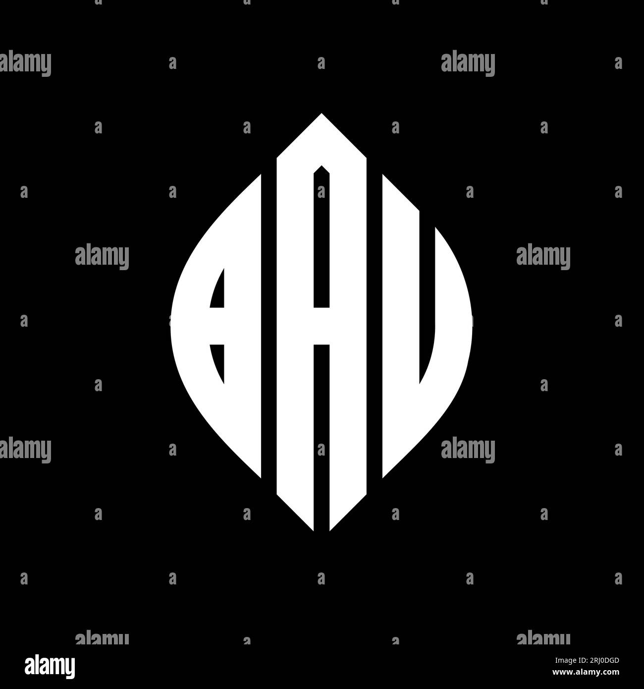 BAU circle letter logo design with circle and ellipse shape. BAU ...