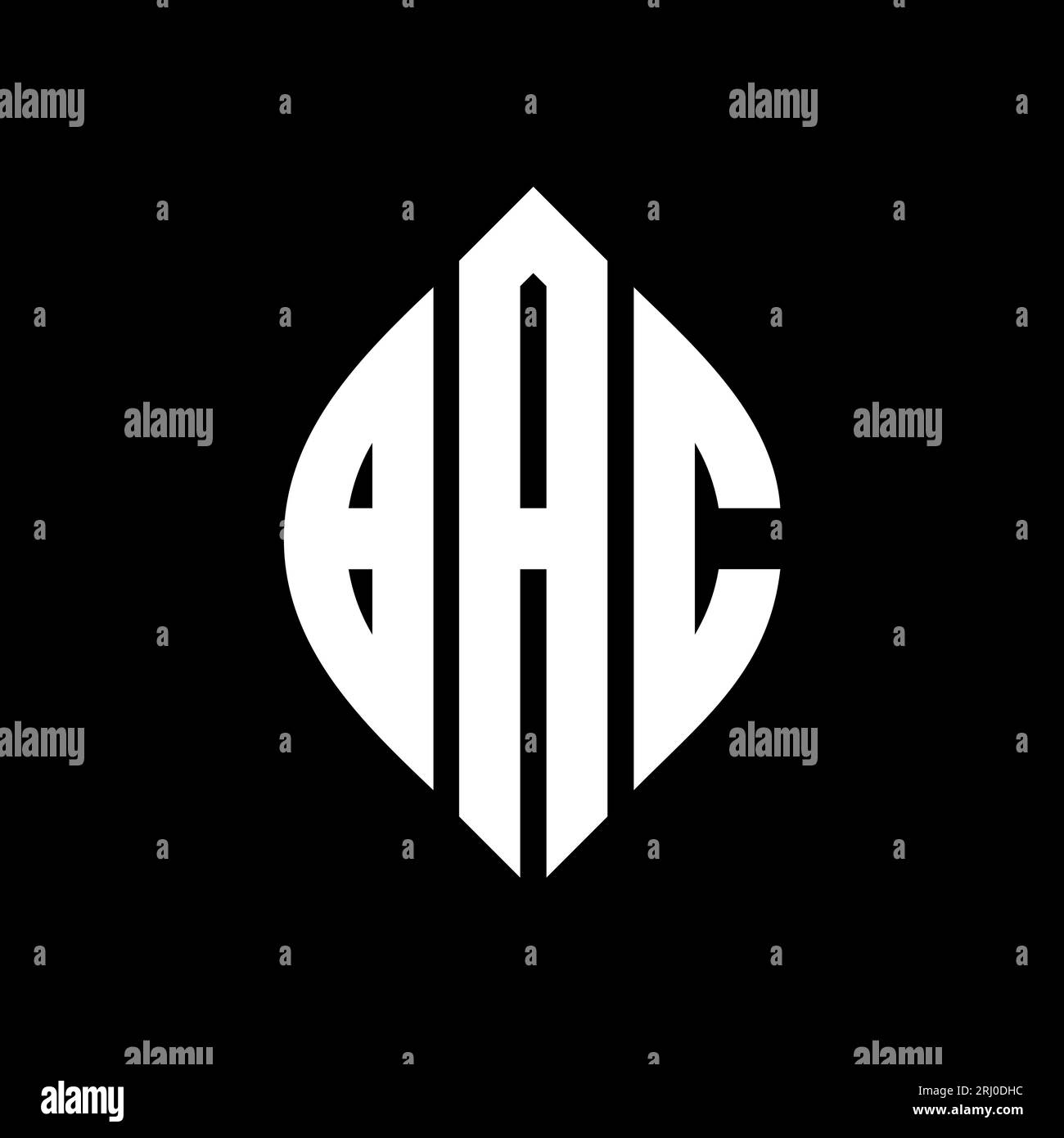 BAC circle letter logo design with circle and ellipse shape. BAC ...