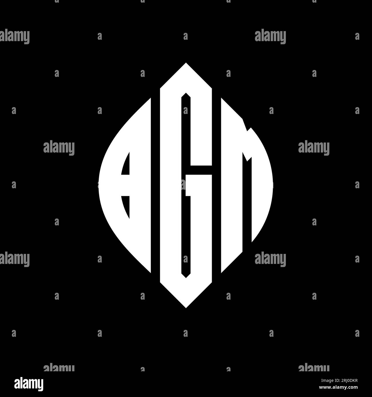 BGM circle letter logo design with circle and ellipse shape. BGM ...