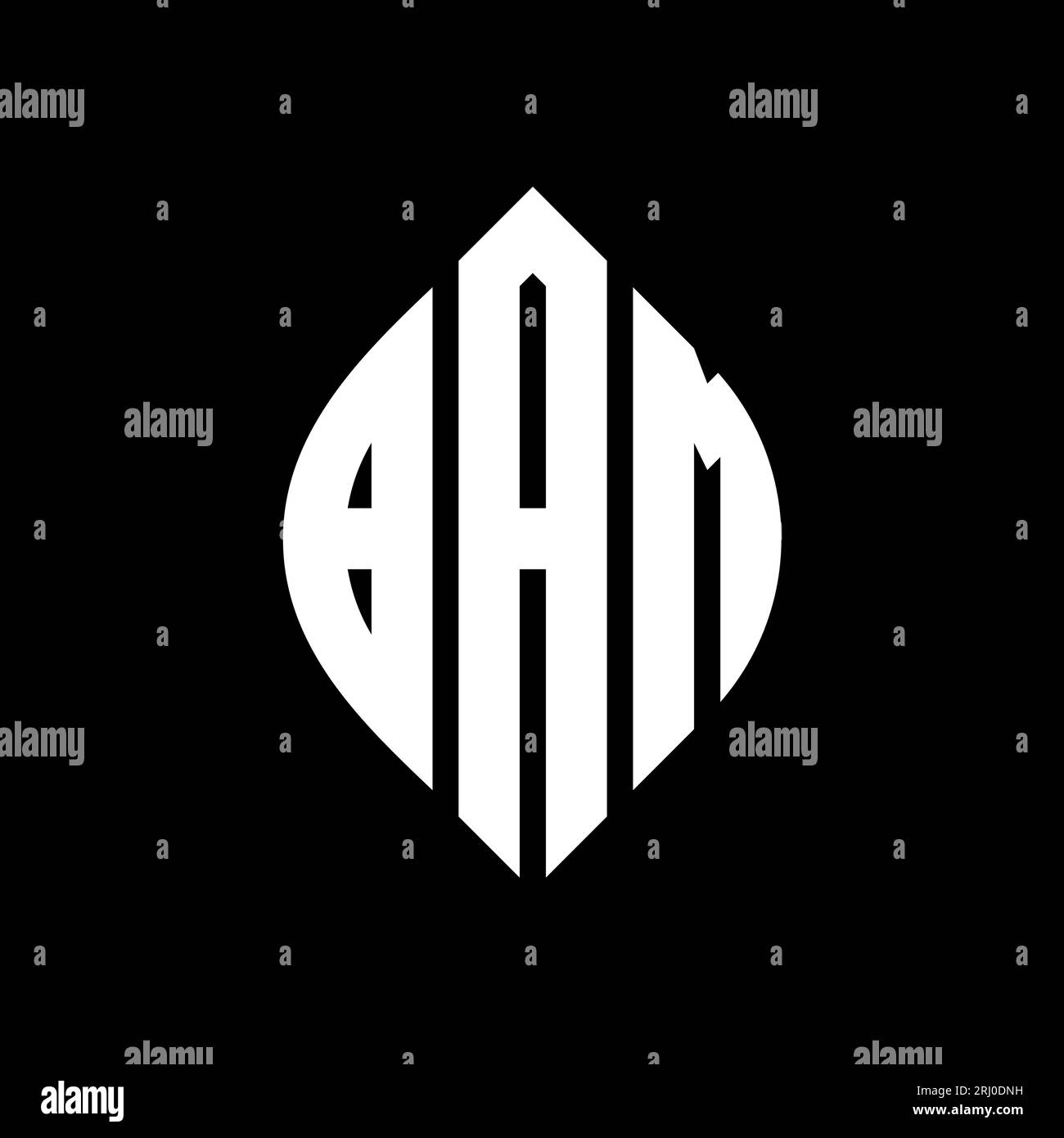 BAM circle letter logo design with circle and ellipse shape. BAM ...