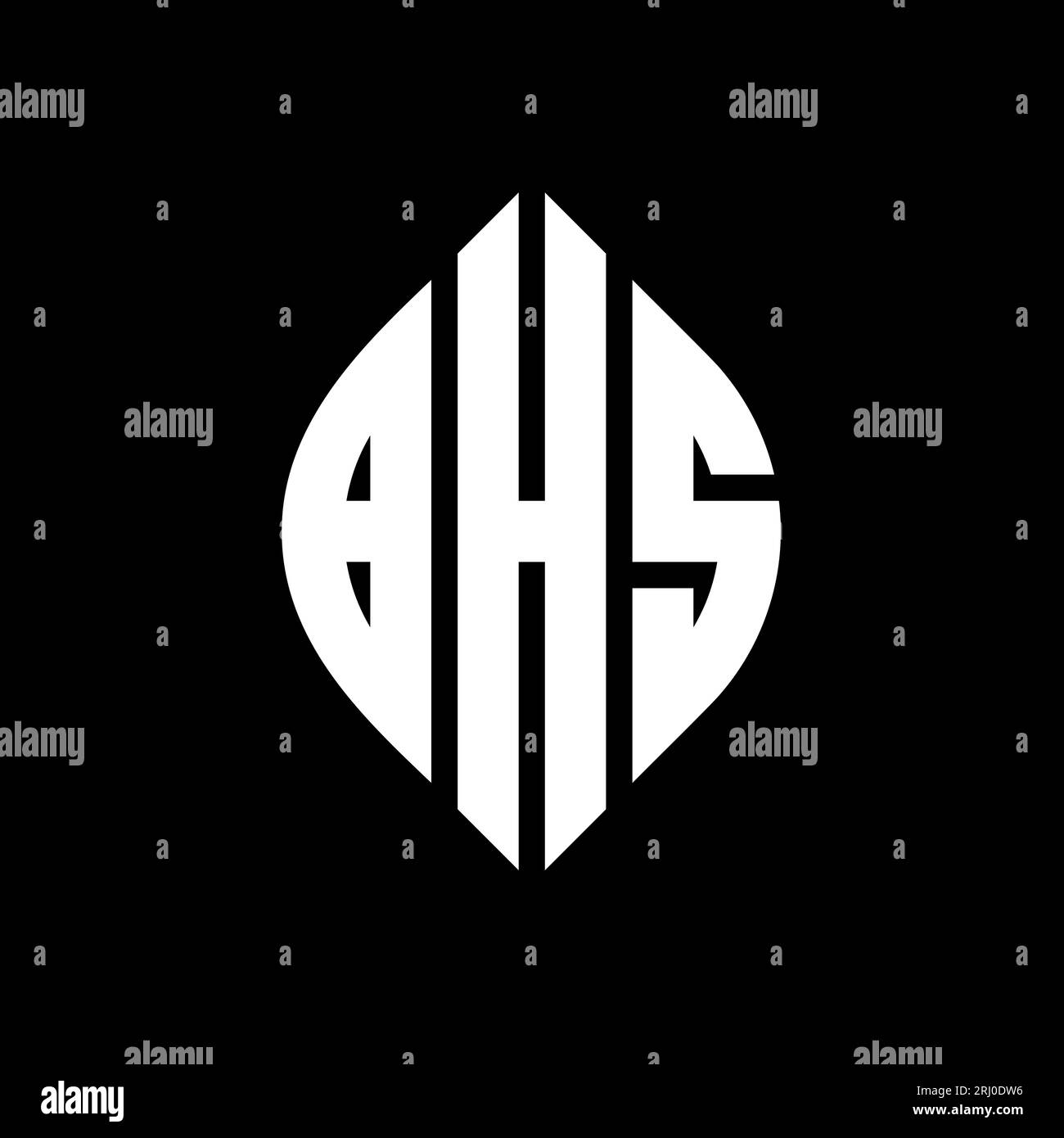 BHS circle letter logo design with circle and ellipse shape. BHS ...