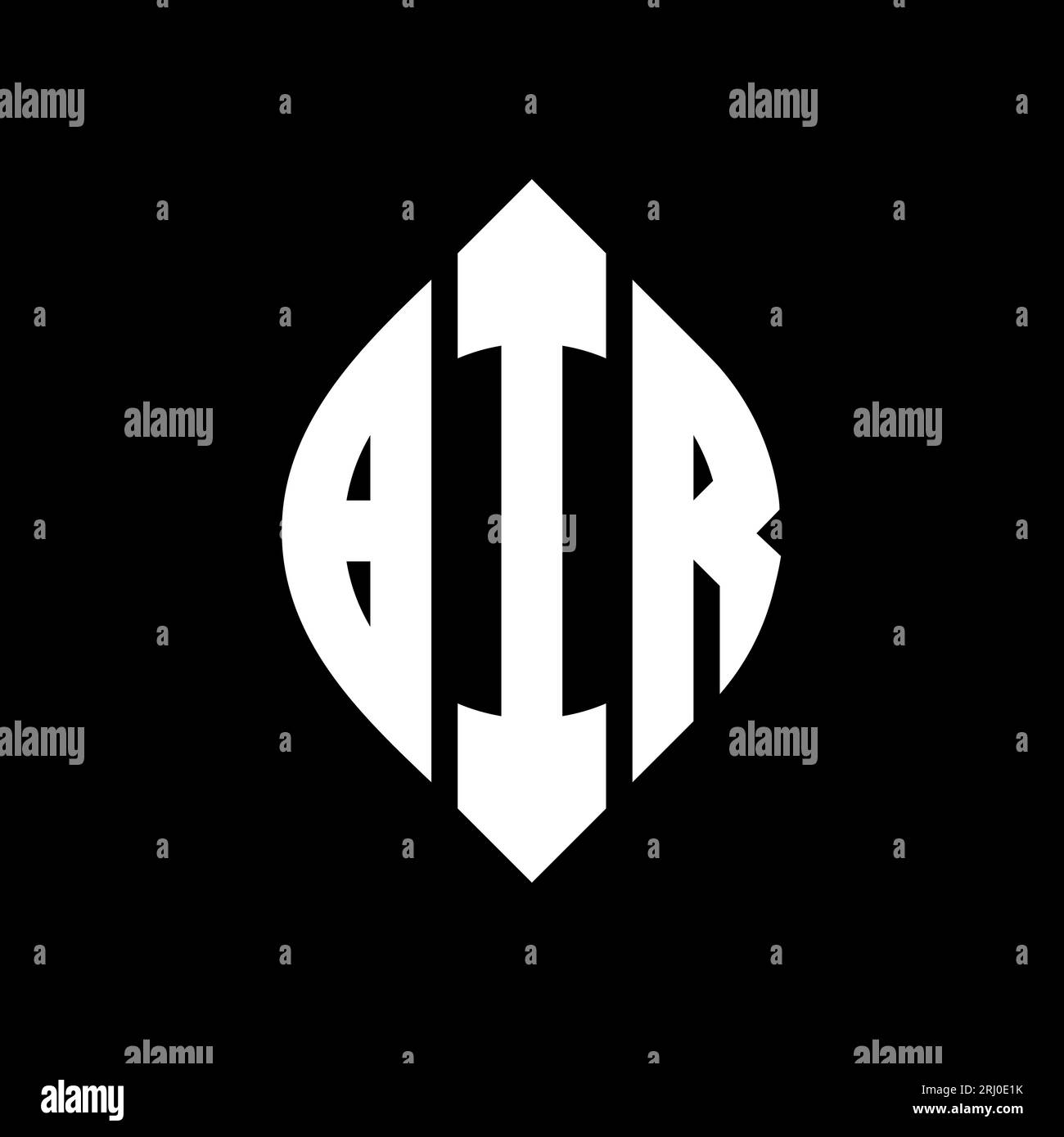BIR circle letter logo design with circle and ellipse shape. BIR ...