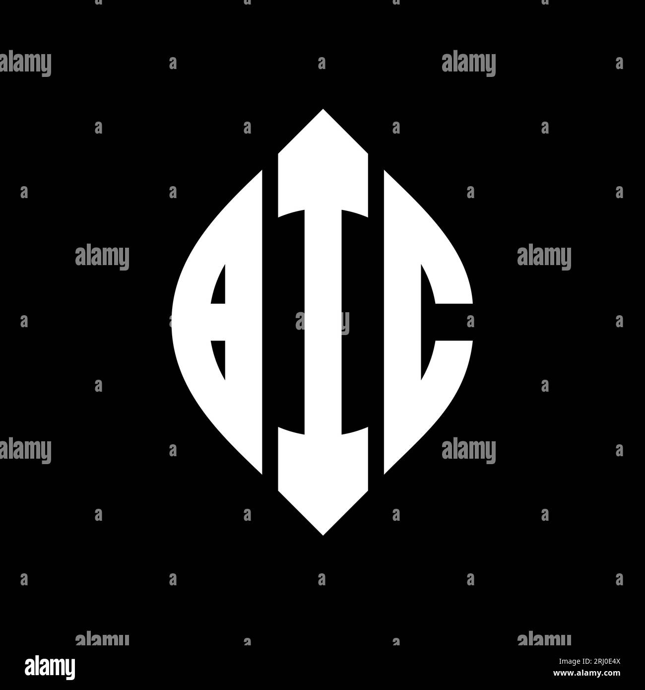 BIC circle letter logo design with circle and ellipse shape. BIC ...